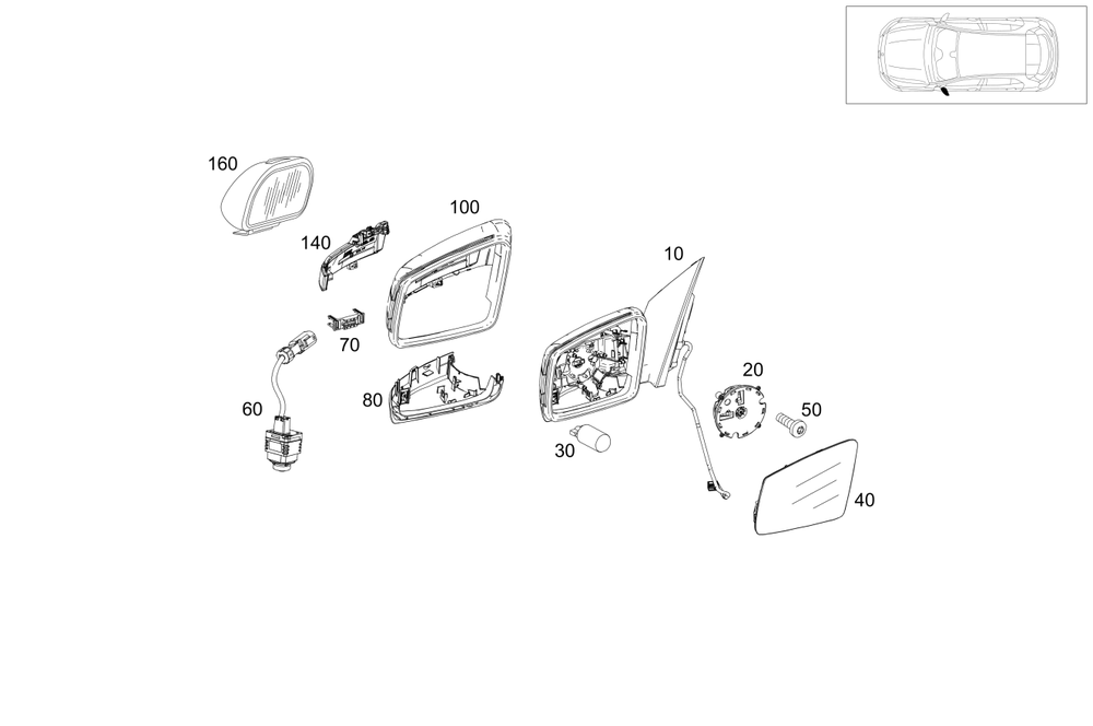 246-810-01-21 - Mirror Bowl With Glass 2014-2023 Mercedes-Benz ...