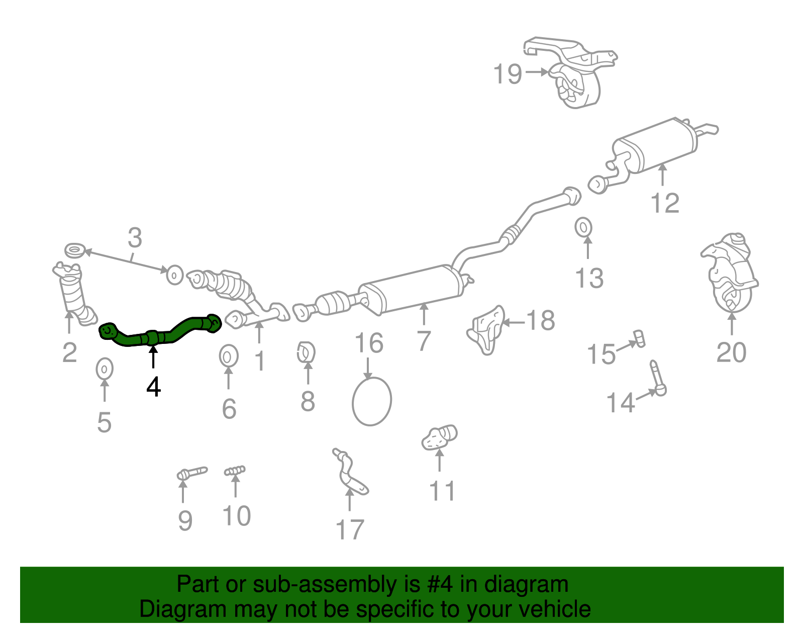 2001-2003 Toyota Highlander Exhaust Pipe 17450-20100 | Toyota Parts Center