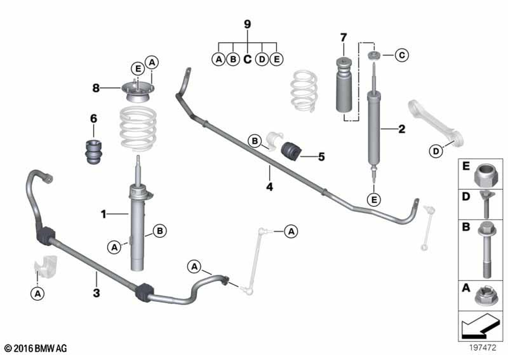 31316796160 - BMW Front Right Spring Strut 2006-2013 BMW | Retail ...