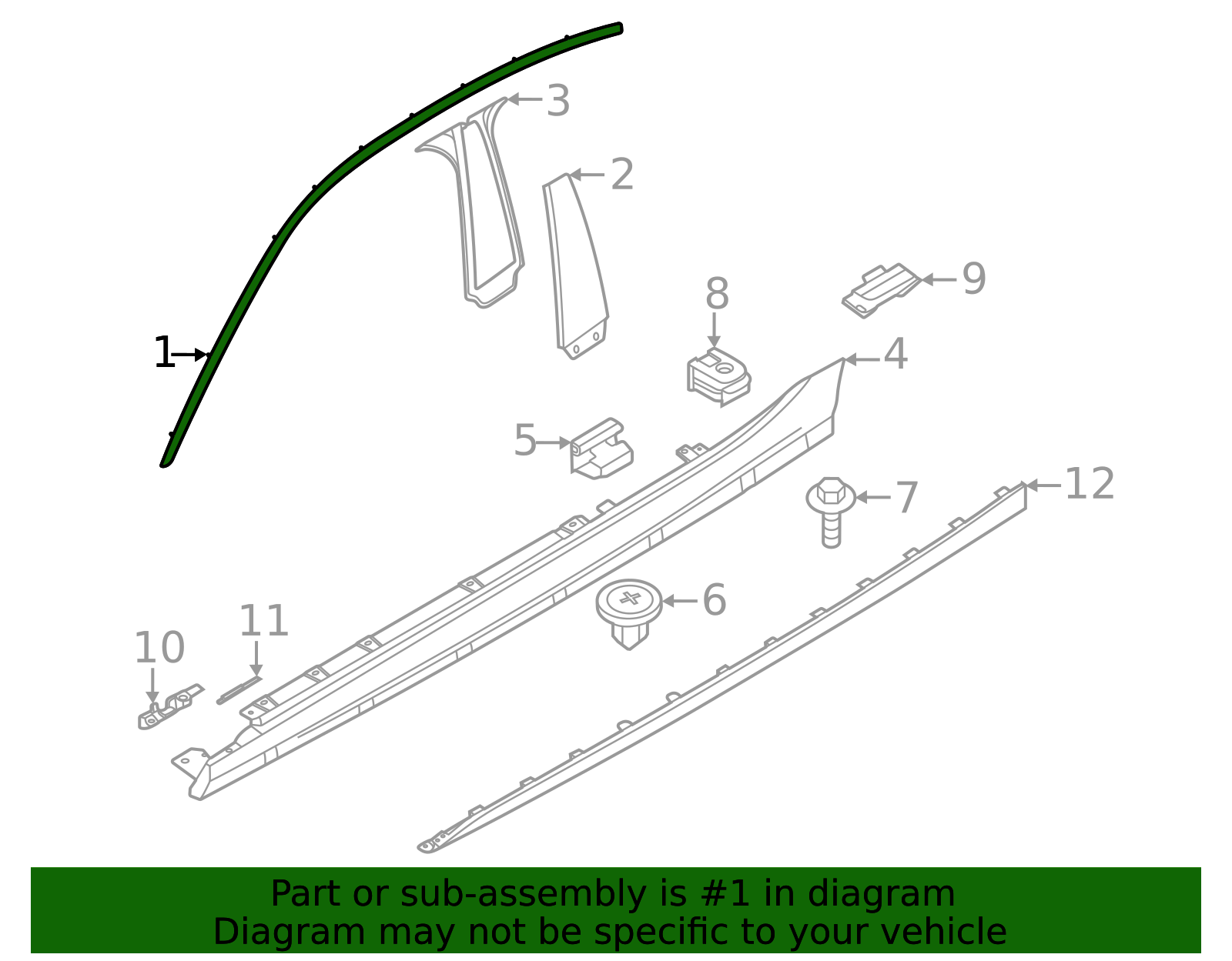 BMW Roof Drip Molding - Exterior Roof Trim - Part #51-33-7-483-155 ...