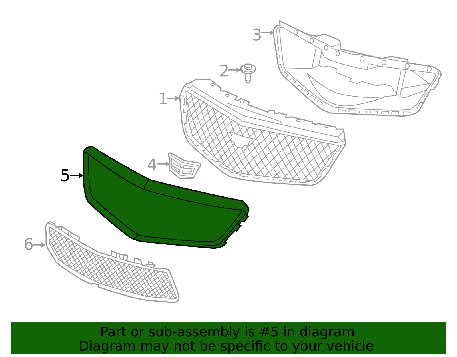 23185907 - Galvano Silver Front Grille Opening Bezel GM Parts Center