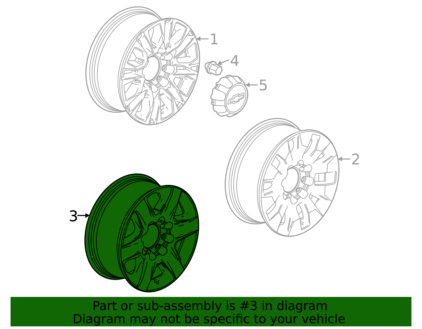 2020-2024 Chevrolet 20x8.5 Aluminum Wheel 84742715 | TascaParts.com