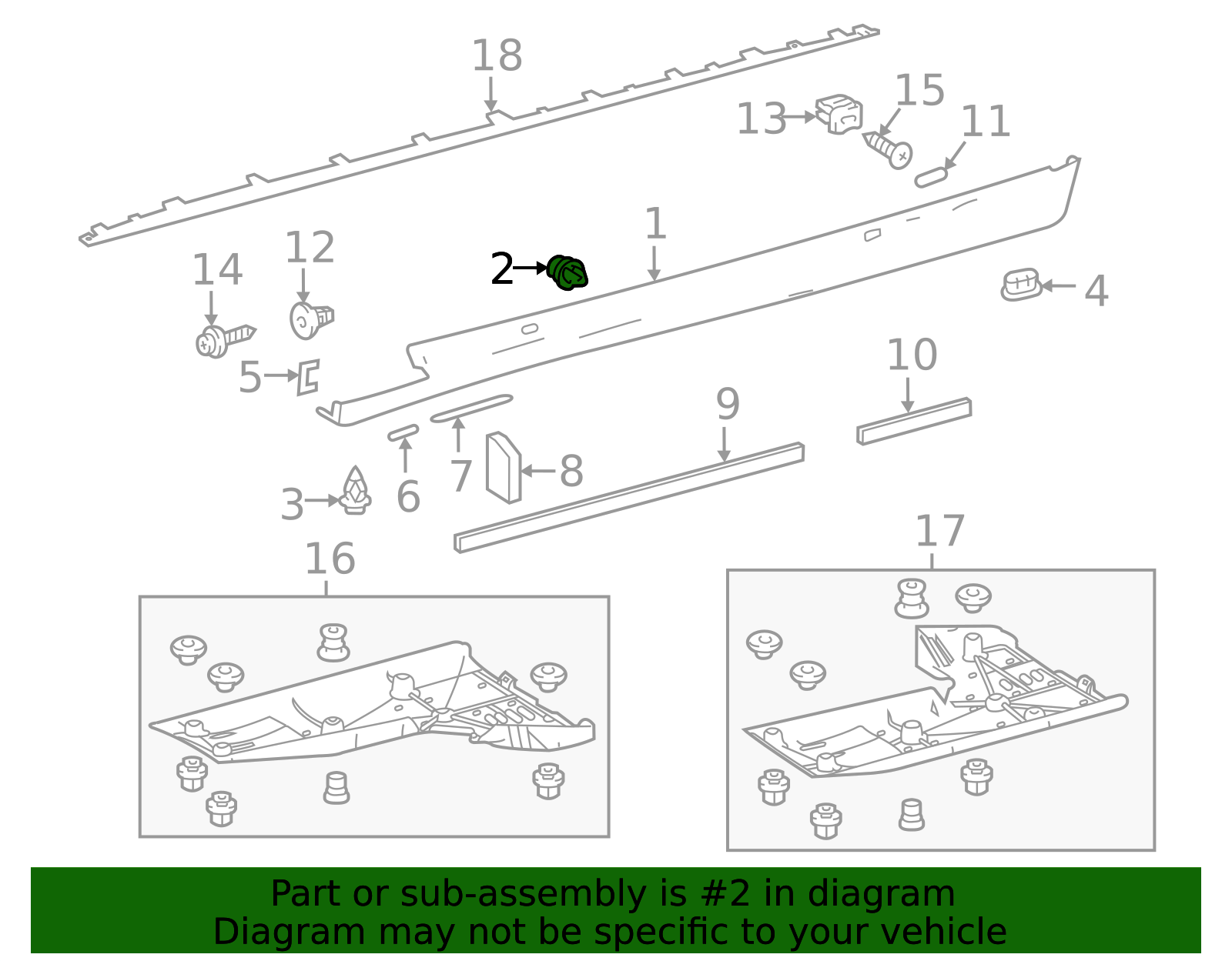2002-2025 Lexus | Rocker Molding Clip | 75867-AA010 | OEM Vehicle Parts