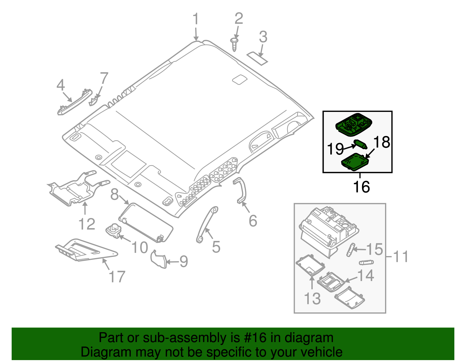 26410-7S12A - Overhead Lamp - 2000-2025 Nissan | Nissan OEM Parts Direct