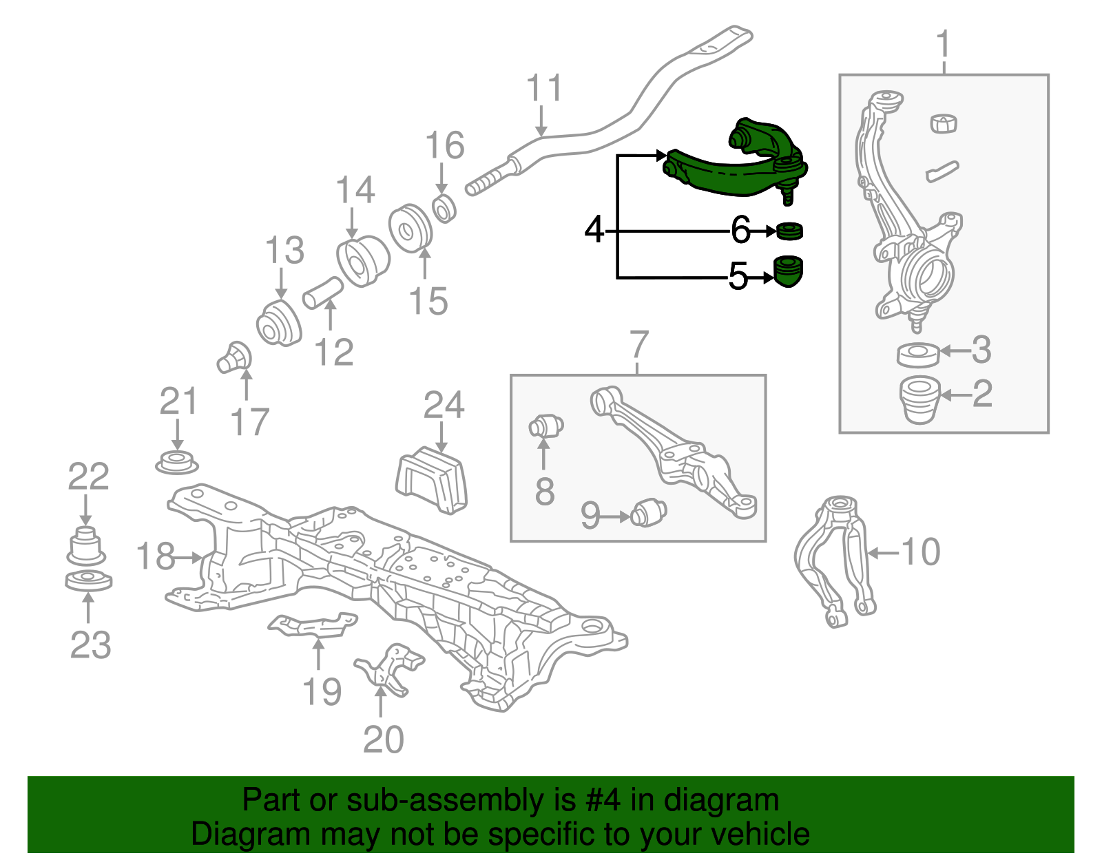 51460-S84-A01 - Upper Control Arm 1998-2002 Honda Accord | Honda Parts ...