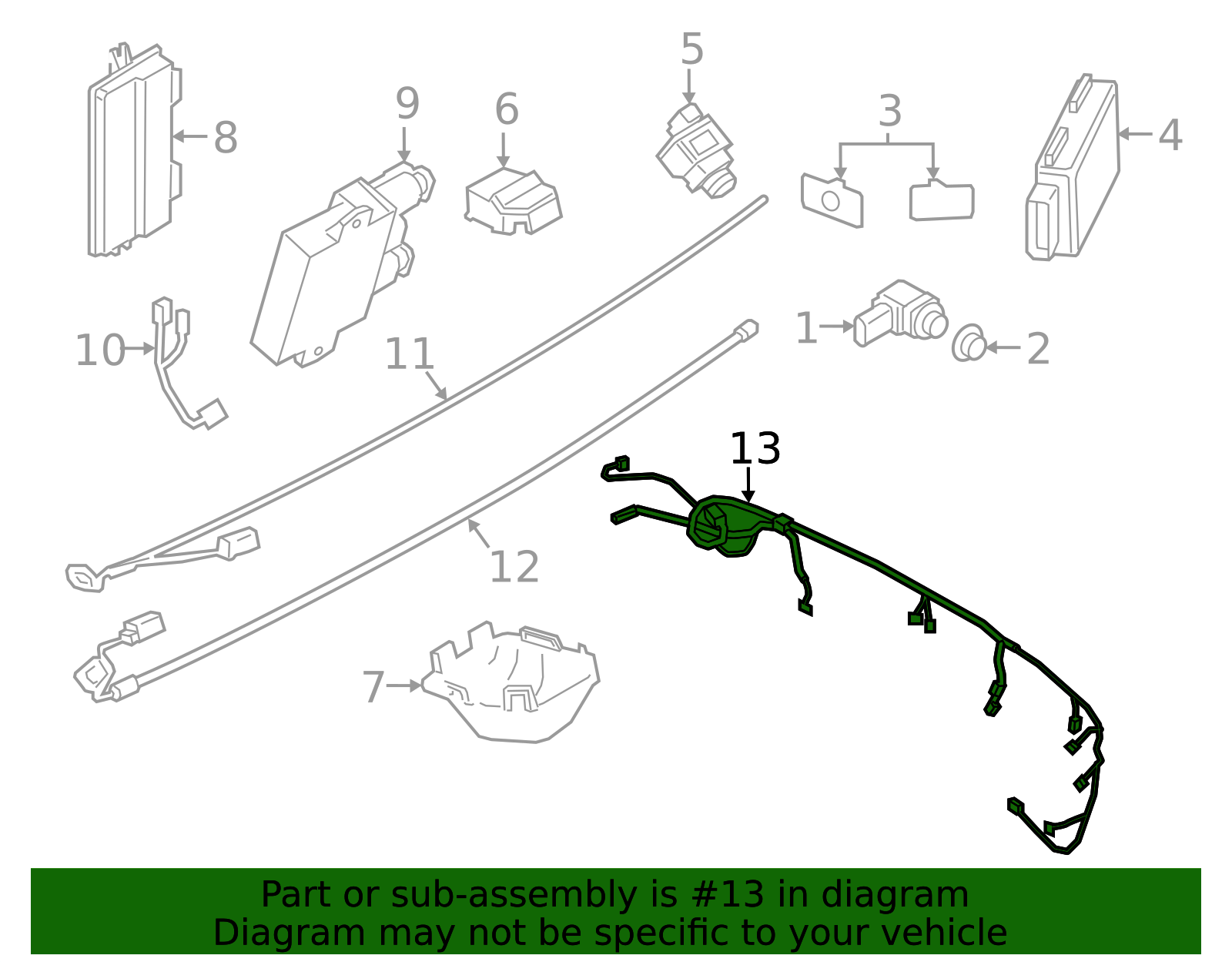 61128780846 - 2018-2021 BMW Front Bumper Wiring Harness (61-12-8-780 ...