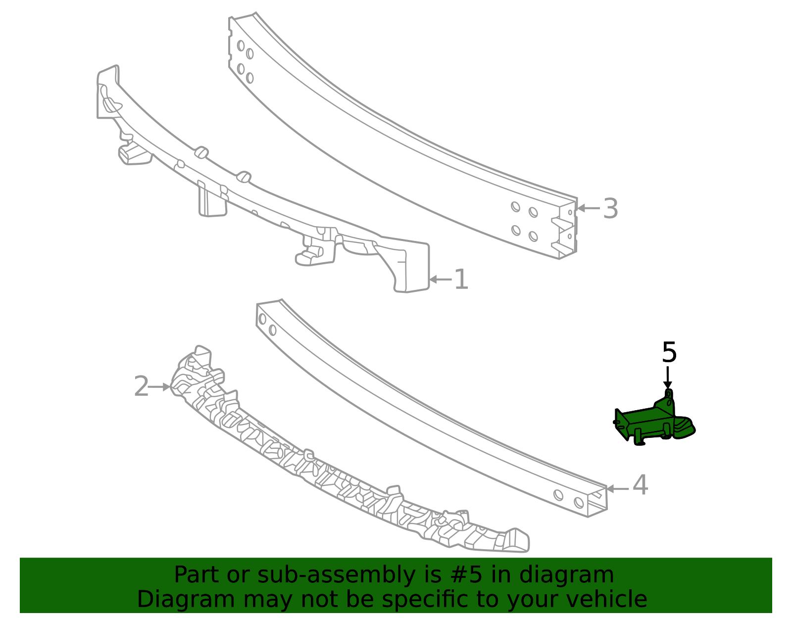 2021-2025 Toyota Sienna Bumper Cover Reinforcement Bracket 52103-08010 ...