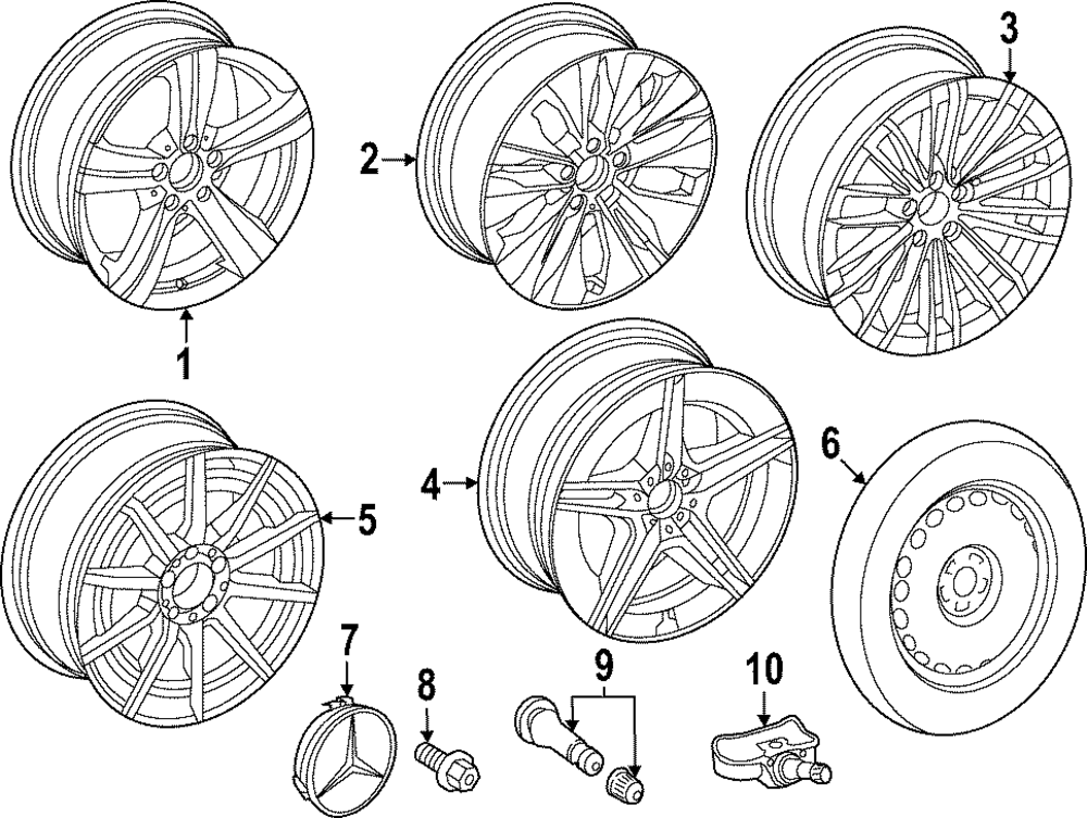 206-401-52-00-7X23 - Mercedes-Benz Wheel 2022 Mercedes-Benz C 300 ...