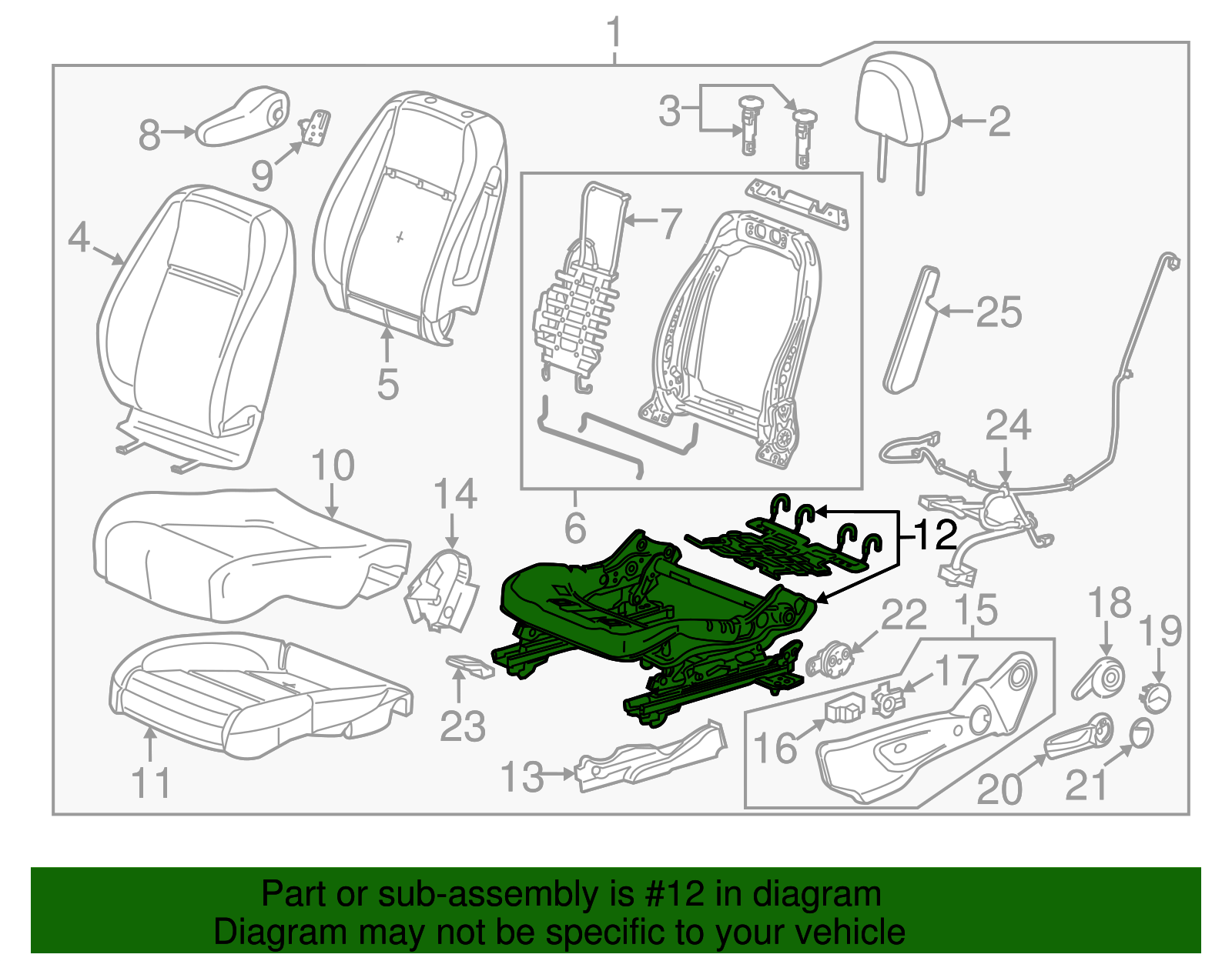 2015-2022 Chevrolet Trax Front Seat Cushion Frame 42523165 | Capital ...