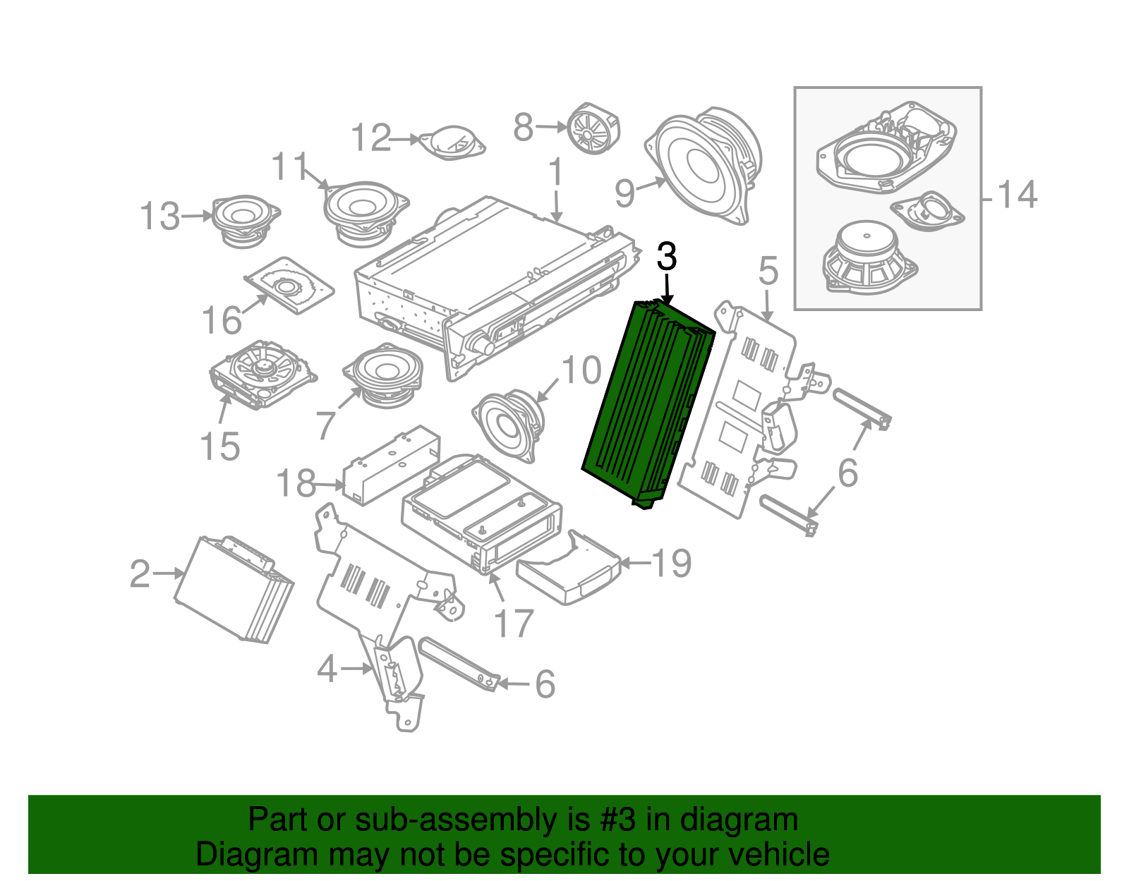 65129181743 - Genuine OEM BMW Top-Hifi System Amplifier - Harmon Kardon ...