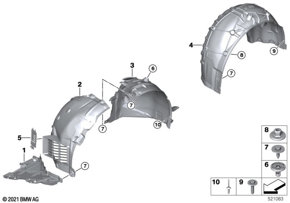 51758082494 - BMW Cover, Wheel Housing, Bottom Right 2019-2026 BMW ...