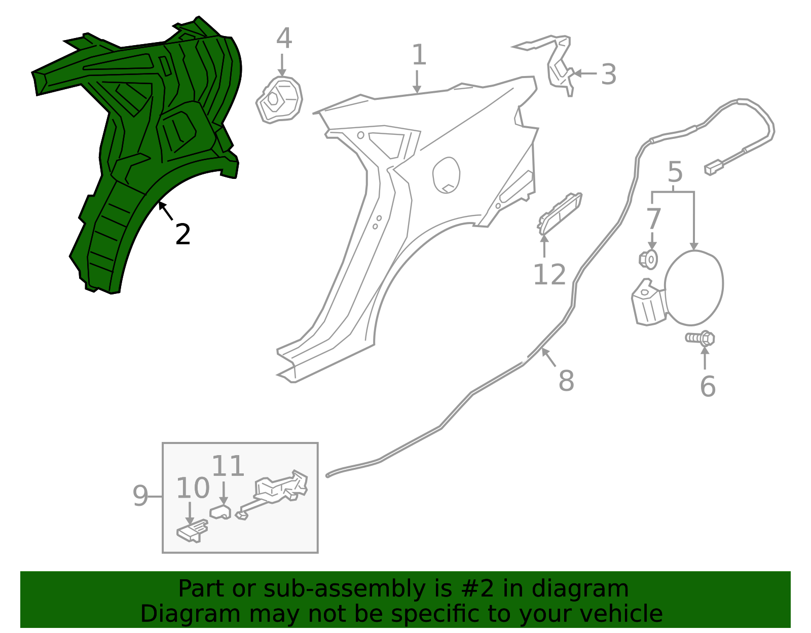 71601-M7010 - Inner Quarter Panel 2022-2024 Kia Forte | Kia.Parts Store