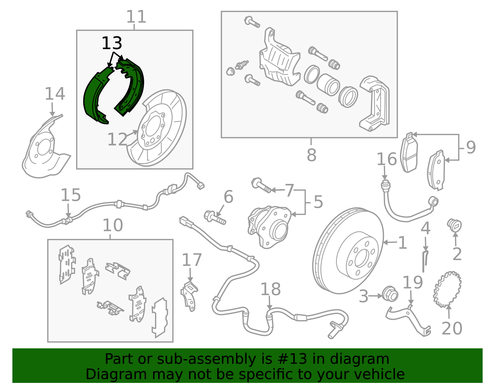 2016-2023 Nissan Park Brake Shoes D4060-5TA5A | Bill Kay Nissan Parts