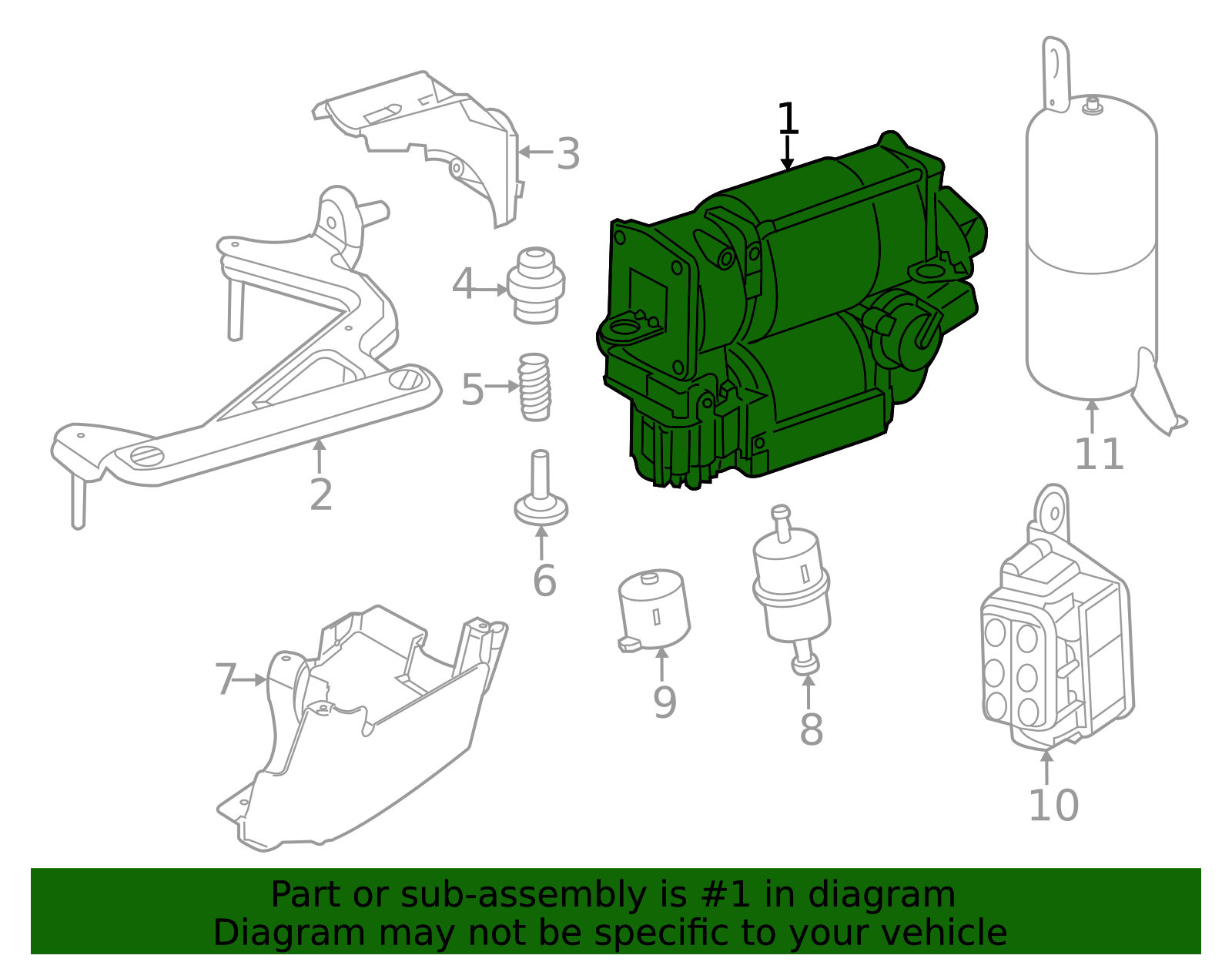 212-320-04-04-80 - Air Suspension Compressor Bracket 2010-2018 Mercedes ...