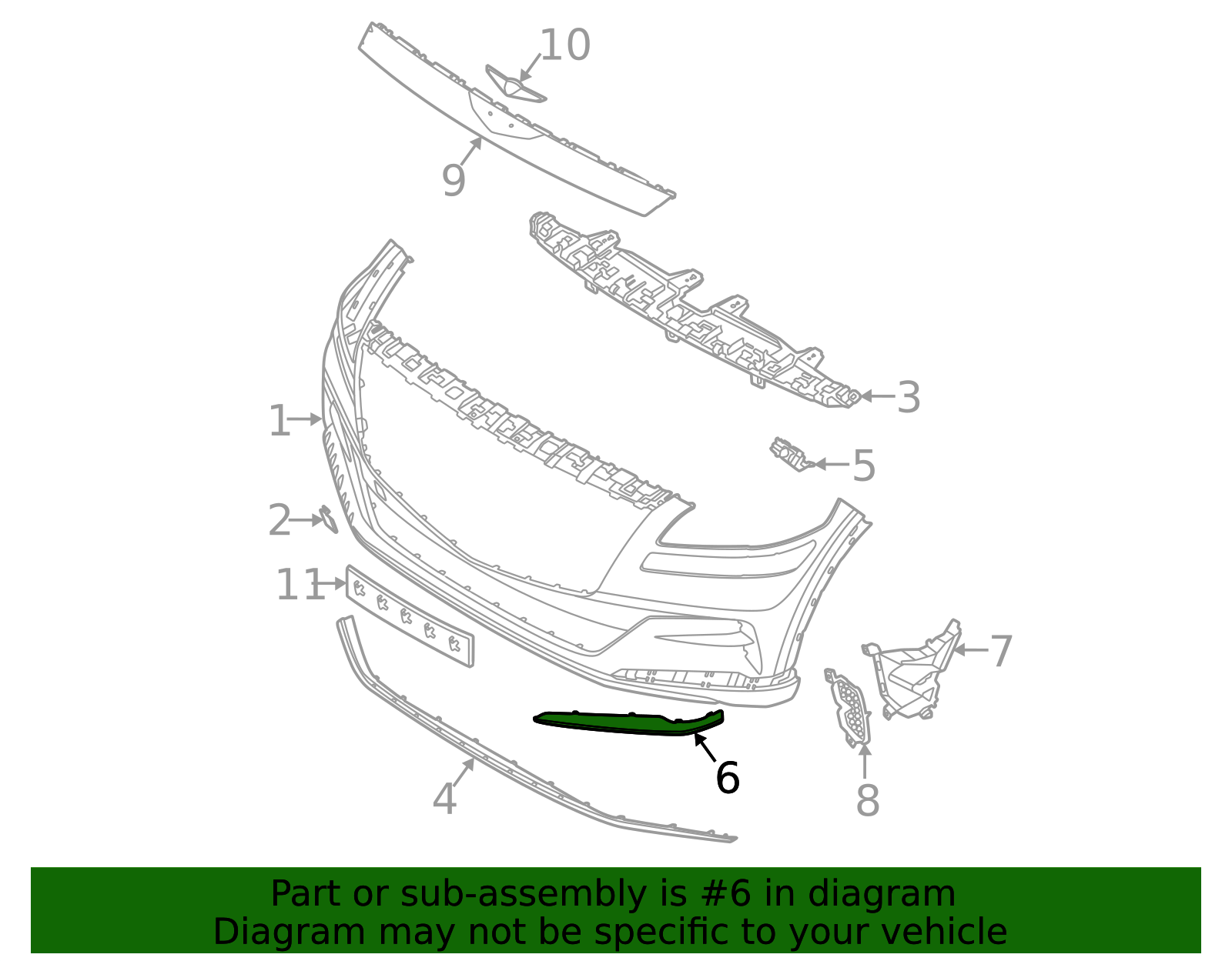 Genuine Front Molding for 2021-2024 Genesis GV80 | Part# 86596-T6000 ...