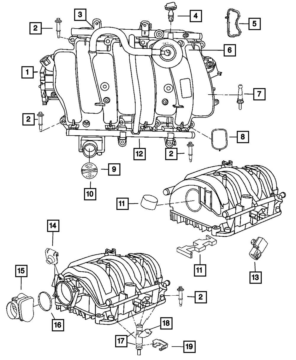 6506725AA - Intake Manifold Package 2003-2008 Mopar | The Official ...