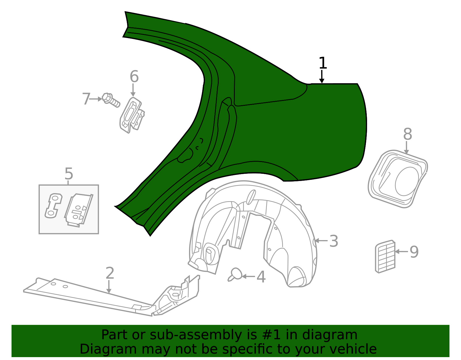 2015-2023 Dodge Charger Quarter Panel 68265442AG | Mopar Parts Canada