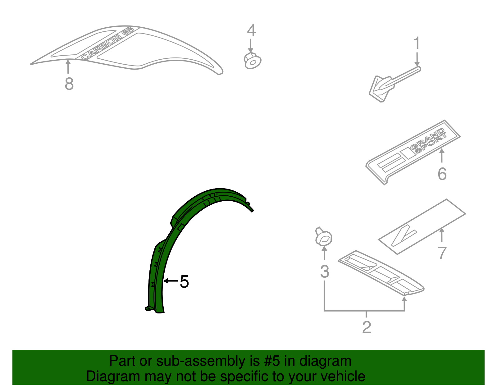 2015-2019 Chevrolet Corvette Passenger Side Front Wheel Opening Front ...