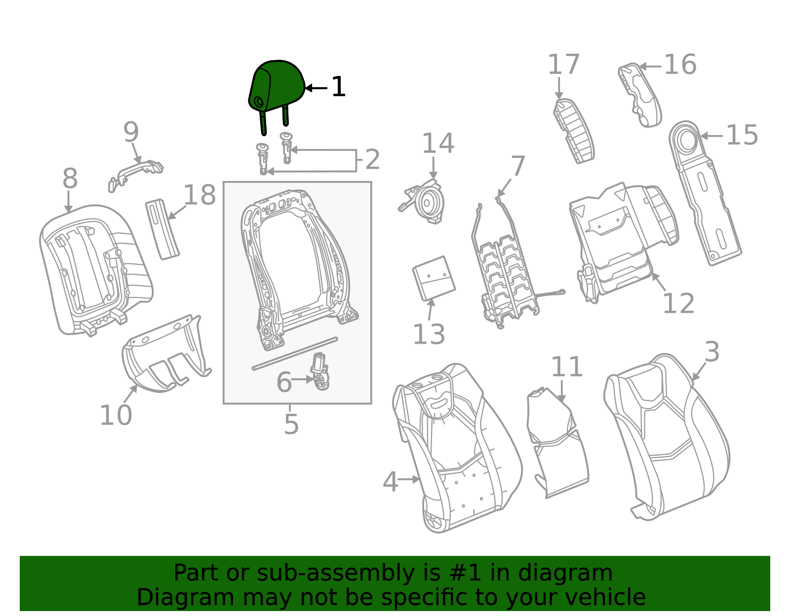 2022-2024 Cadillac Headrest 85561233 | Capital Chevy Parts