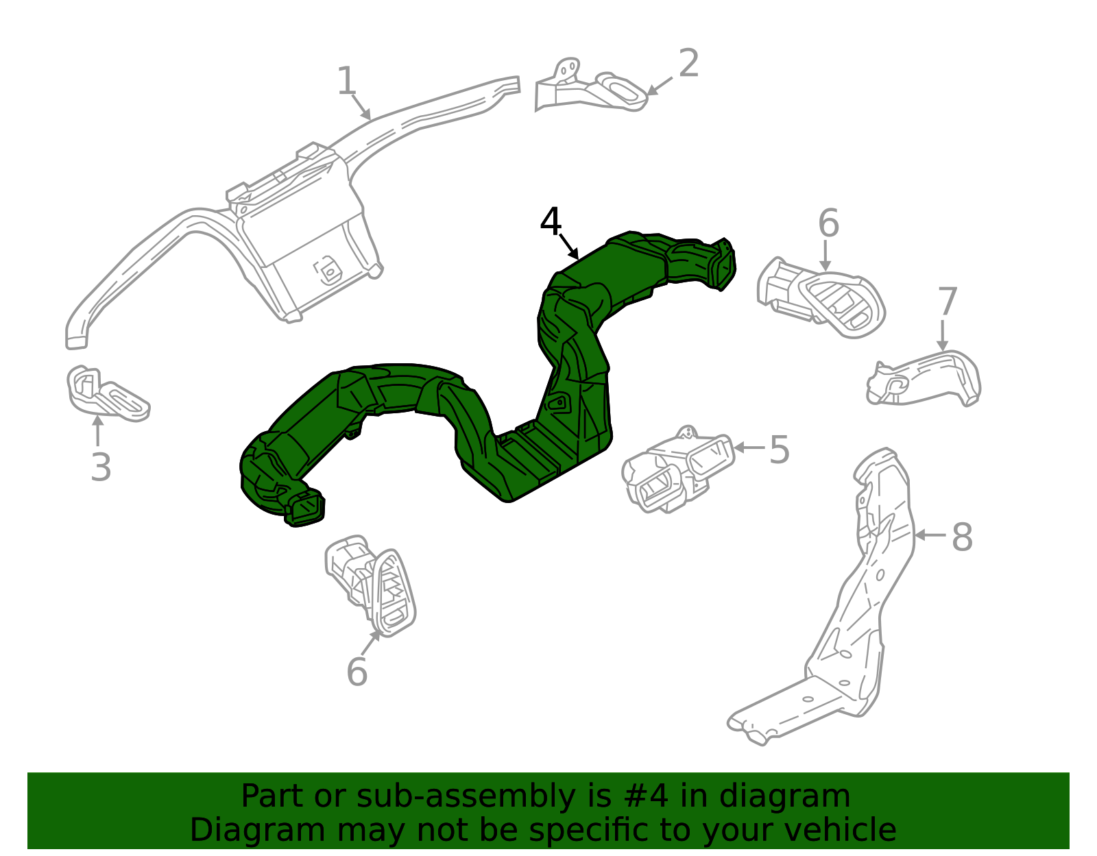 TK48-64-94YB - Center Duct - 2016-2020 Mazda CX-9 | Mazda Parts Factor