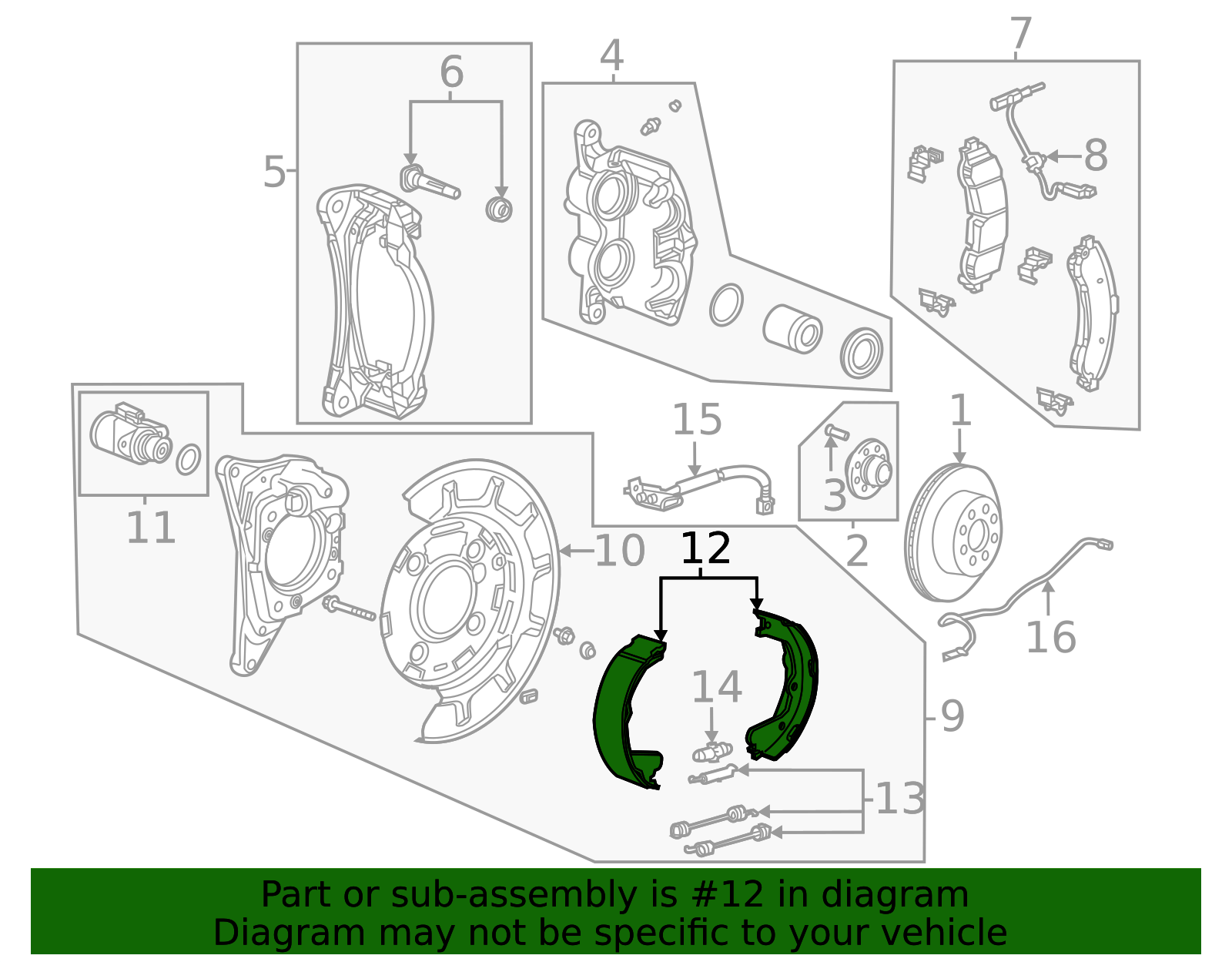 84523897 - Rear Parking Brake Shoe Kit 2020-2025 GM | GM Parts Warehouse