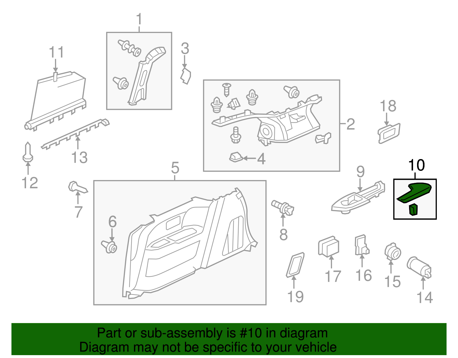 84662-TK8-A01ZB - 2011-2017 Honda Odyssey - Base L Armrest *NH767L ...