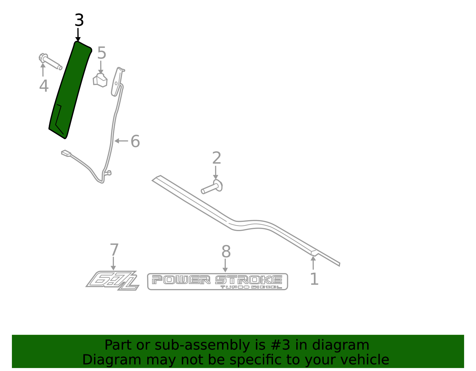 2017-2025 Ford Door Applique FL3Z-1520555-TE | TascaParts.com