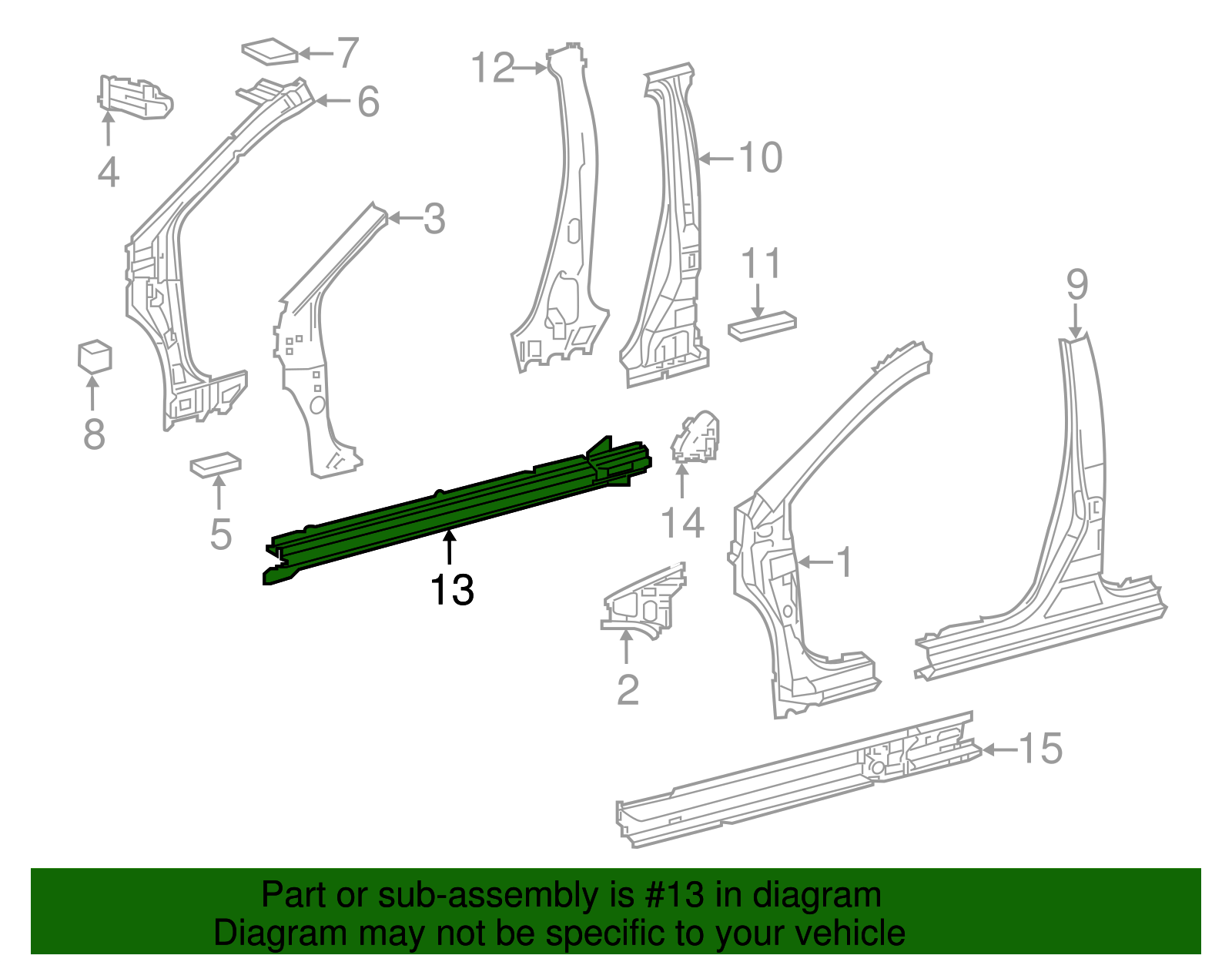 2016-2018 Toyota Rocker Reinforced 61403-12903 | Toyota Parts Center
