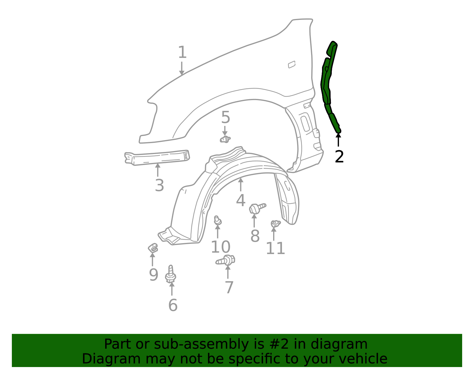 Genuine Official Toyota Fender Filler Panel part# 53828-42041 for 2001 ...