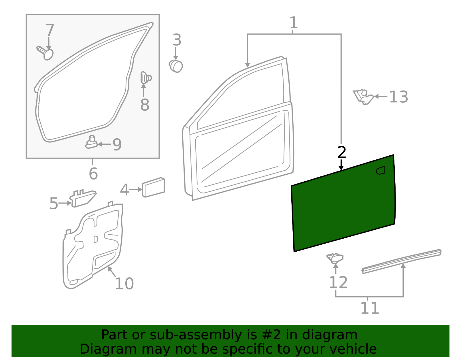 2013-2018 Toyota Avalon | Outer Panel | 67112-07020 | OEM Vehicle Parts