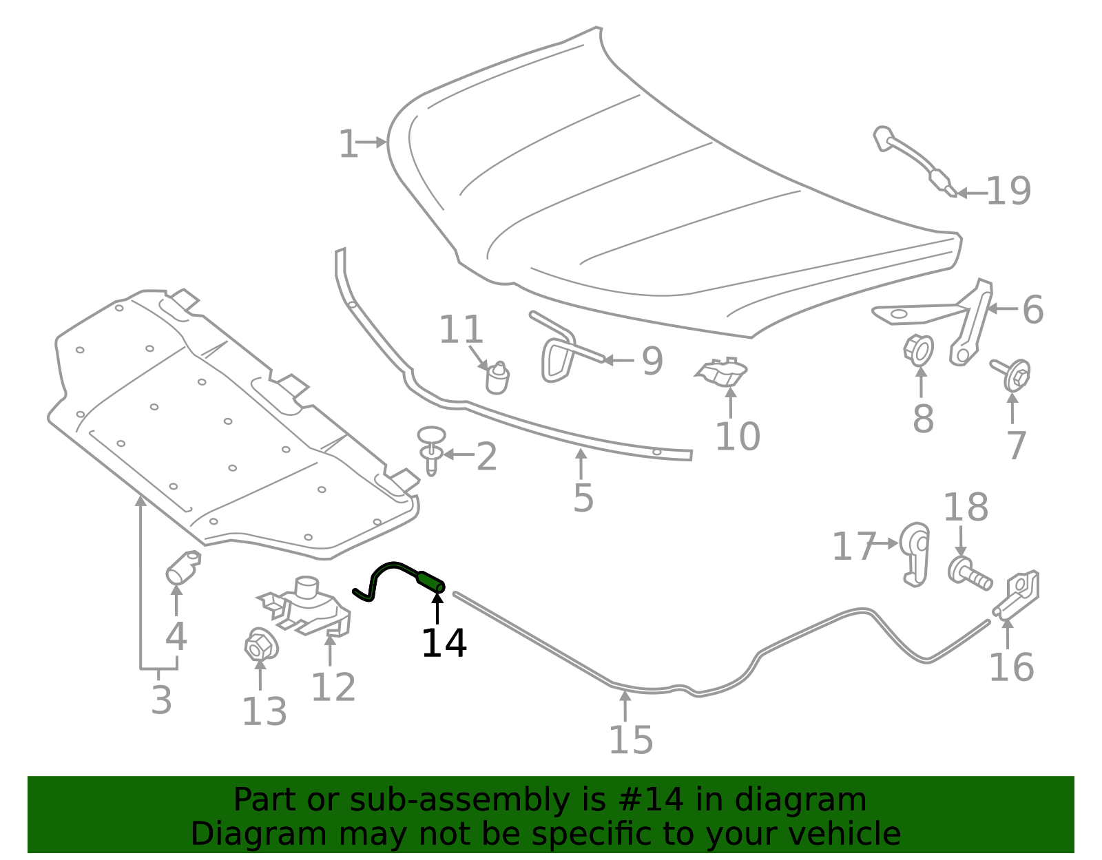 2015-2024 Ford | Release Cable | FT4Z-16916-A | Walls' Ford Parts