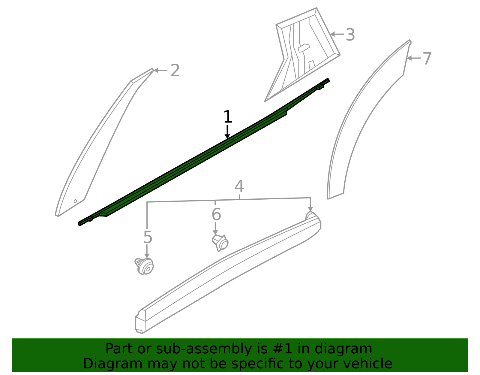 2023-2025 Nissan ARIYA Belt Molding 82821-5MP0A | Bill Kay Nissan Parts