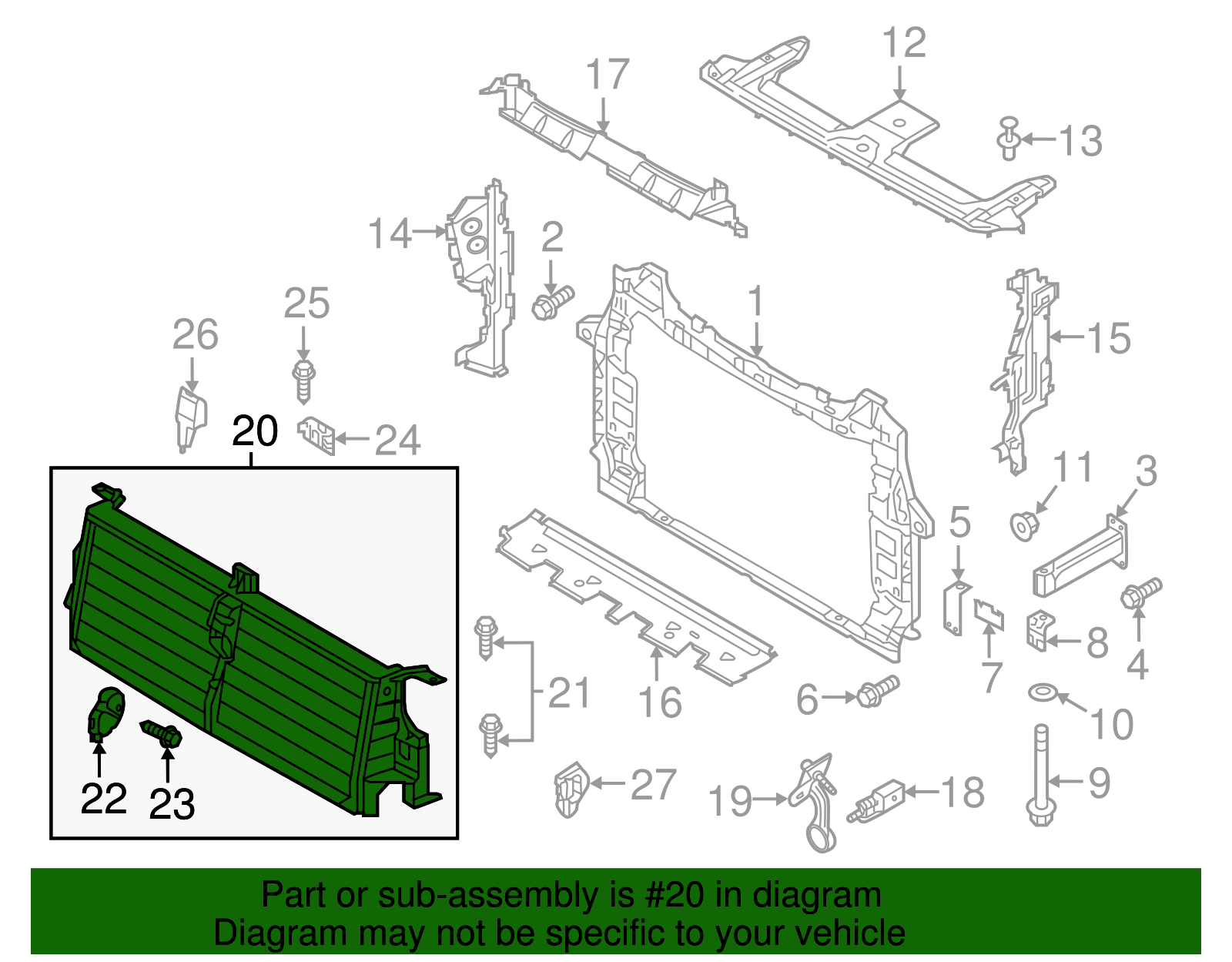 4M0-121-219-B - Radiator Shutter Assembly 2017-2025 Audi | Audi OEM ...