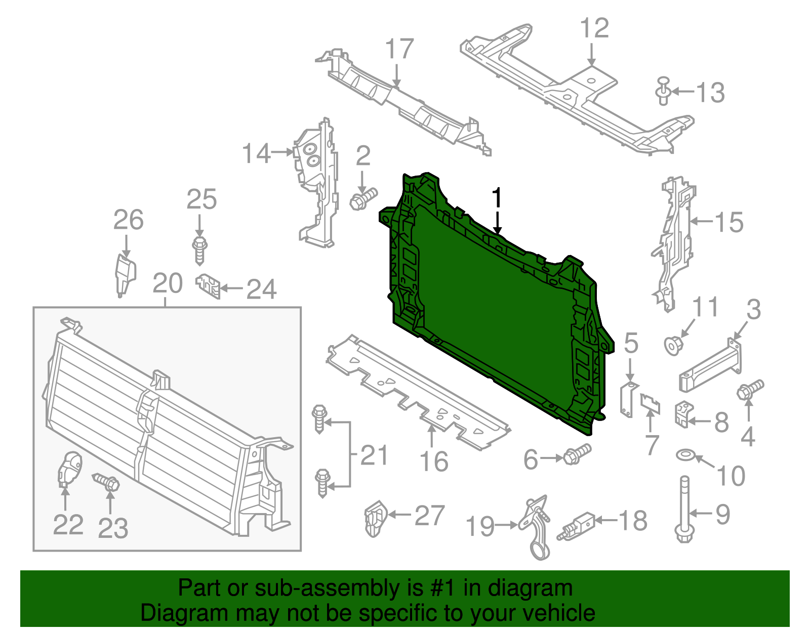 2020-2025 Audi Q7 Radiator Support 4M0-805-594-D | Audi OEM Parts Guy