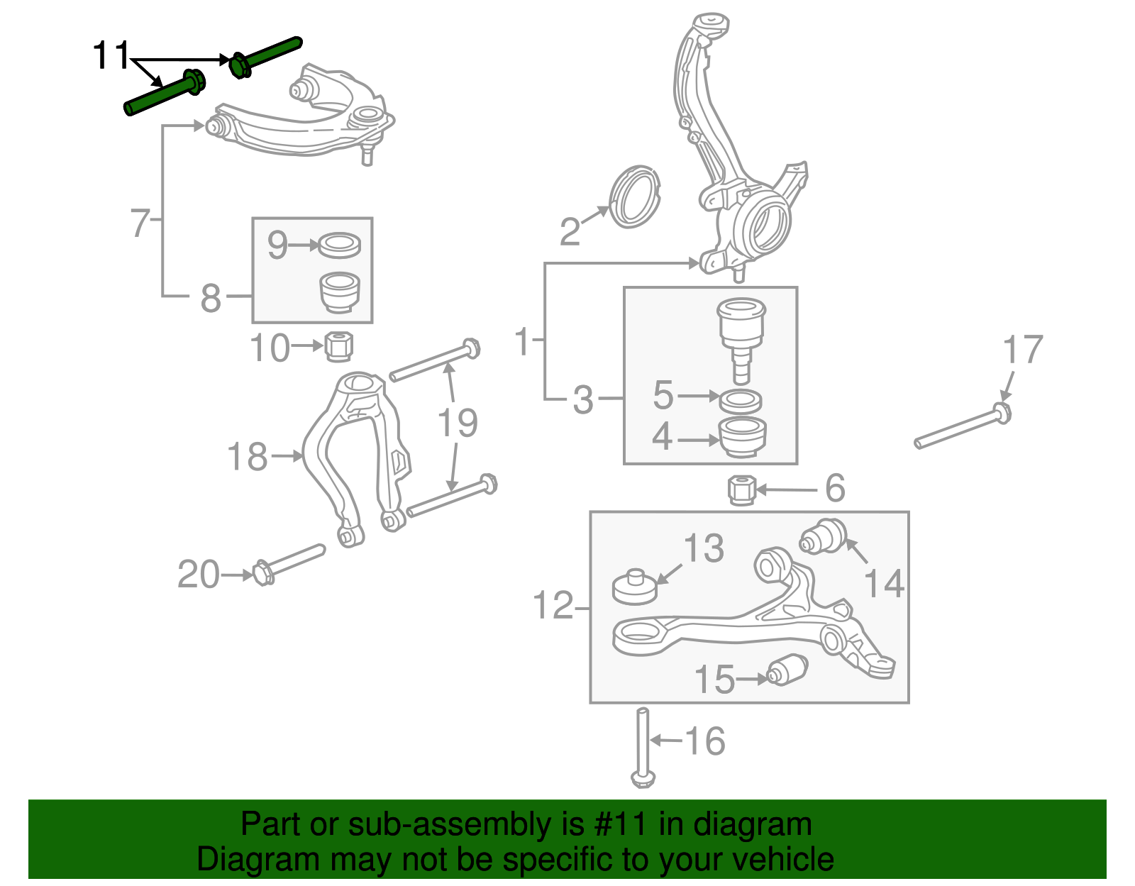 90172-SDA-A00 - Upper Control Arm Mount Bolt 2010-2015 Honda | Honda ...