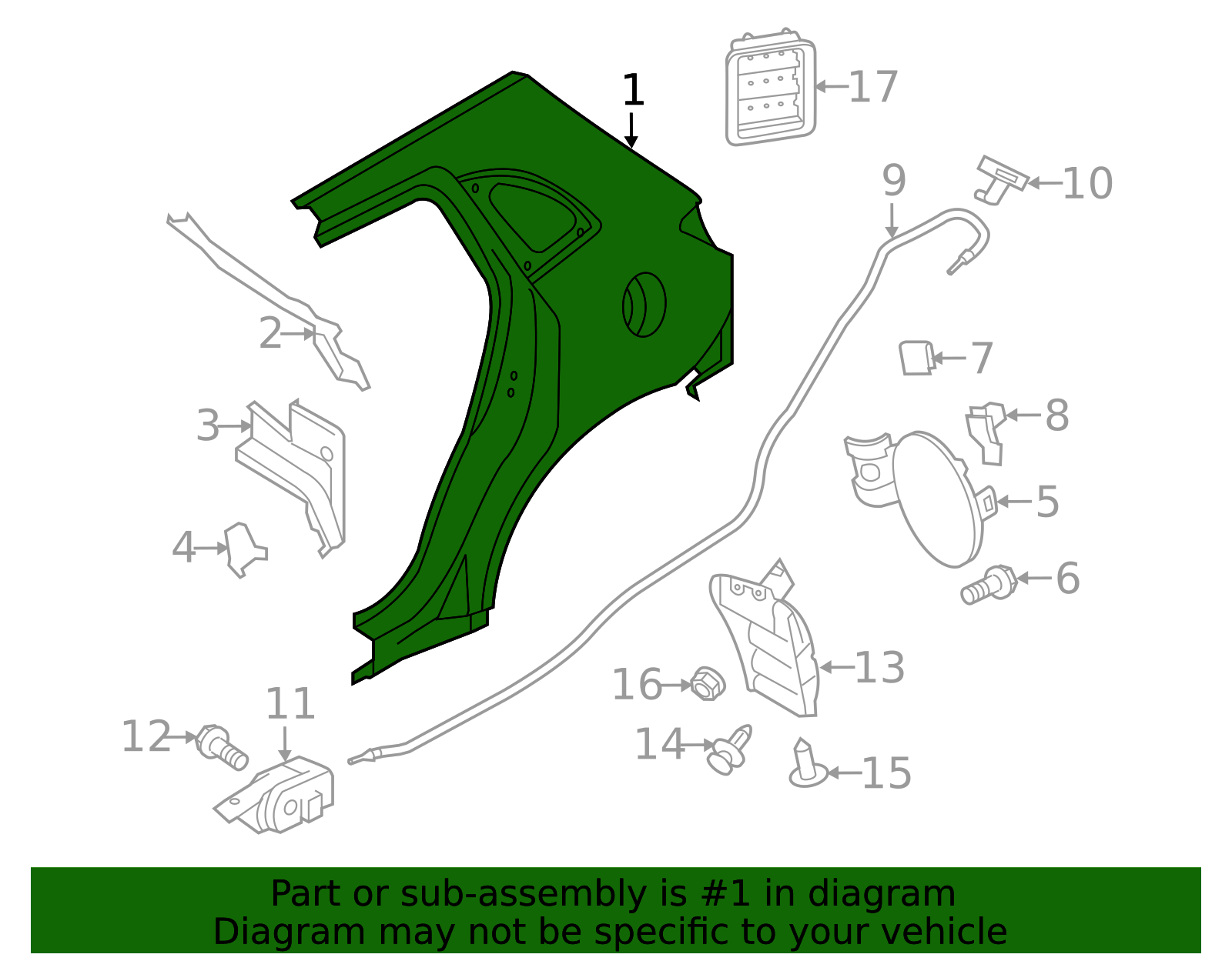 2016-2024 Mitsubishi Outlander Sport Quarter Panel 5301G854 ...