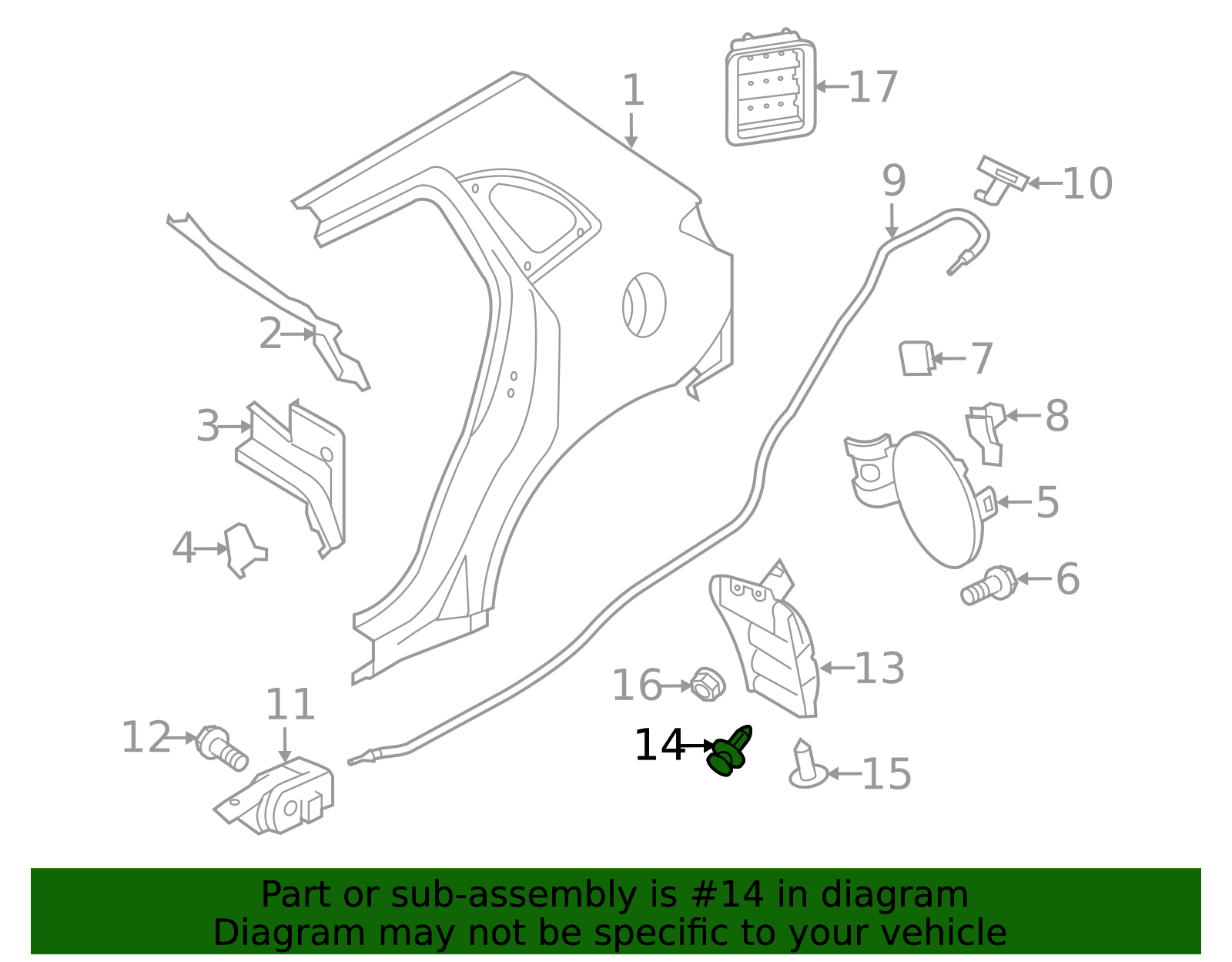 MB253964 - Fender Liner Clip 1990-2025 Mitsubishi | Mitsubishi Direct Parts