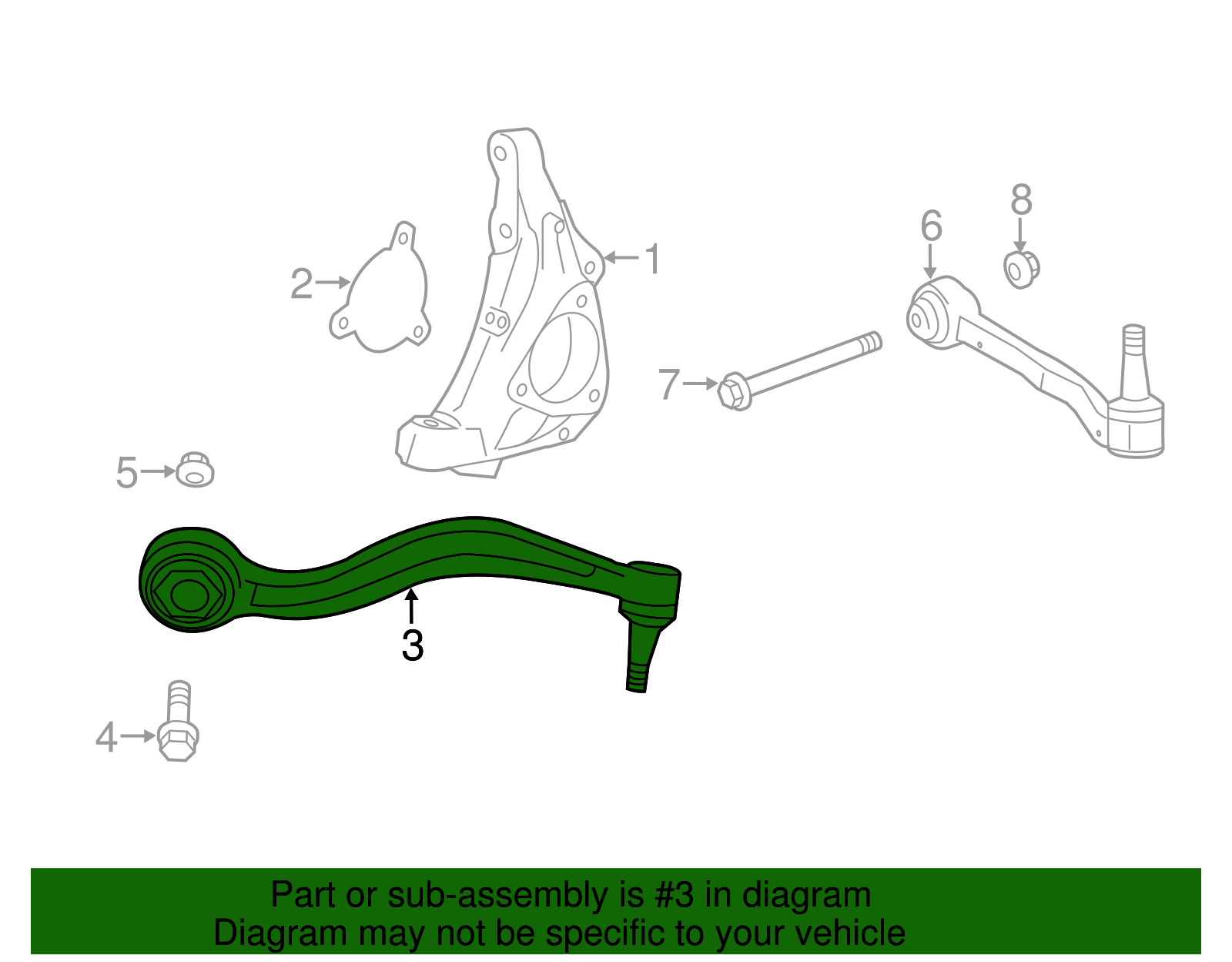2014-2019 Cadillac CTS Front Driver Side Lower Control Front Link ...