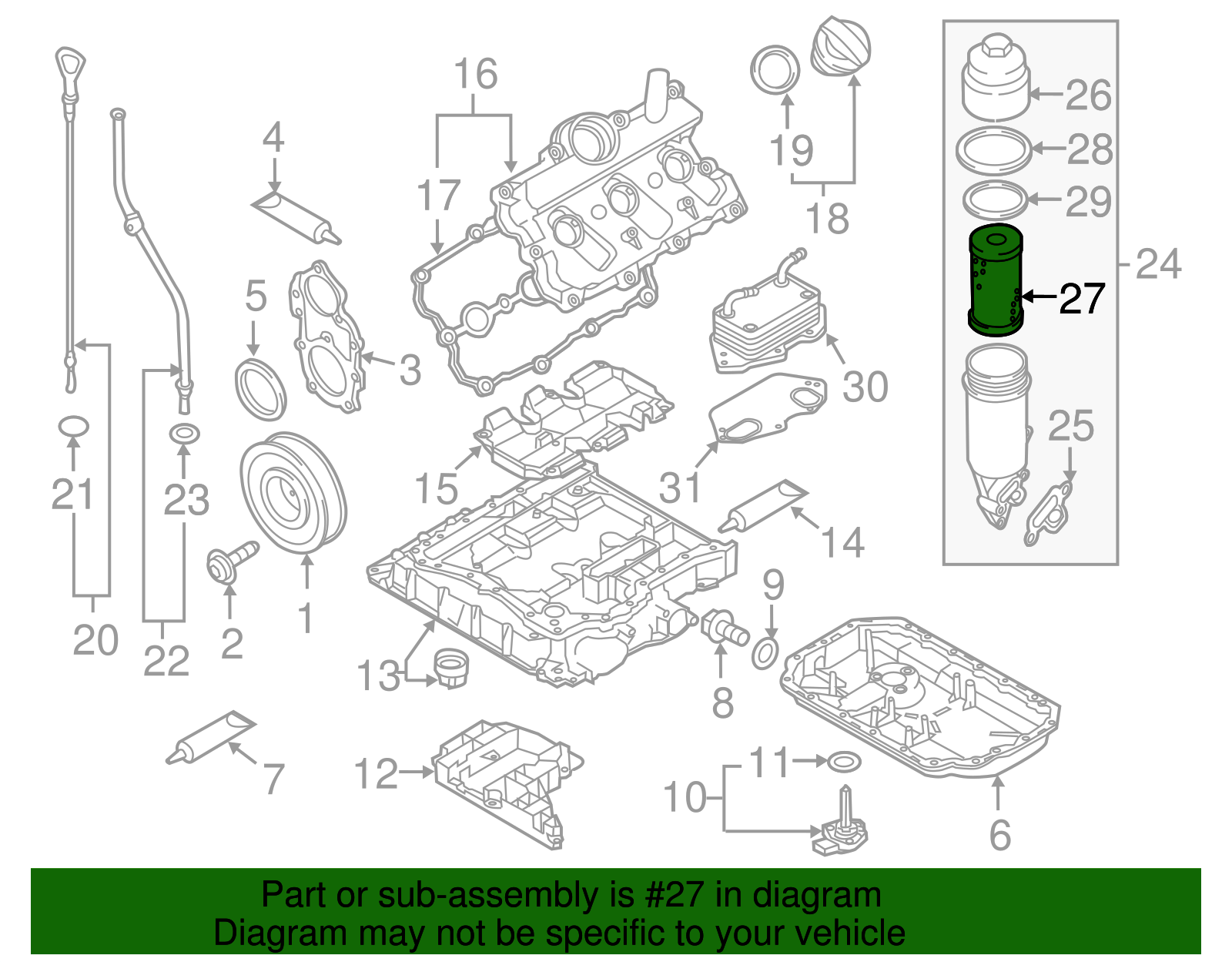 2005-2017 Audi Oil Filter 06E-115-562-C | Genuine Audi Parts