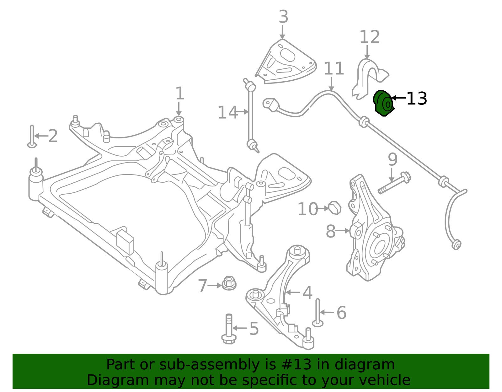 2013-2018 Nissan Altima Stabilizer Bar Bushing 54613-3TA1B | Nissan ...