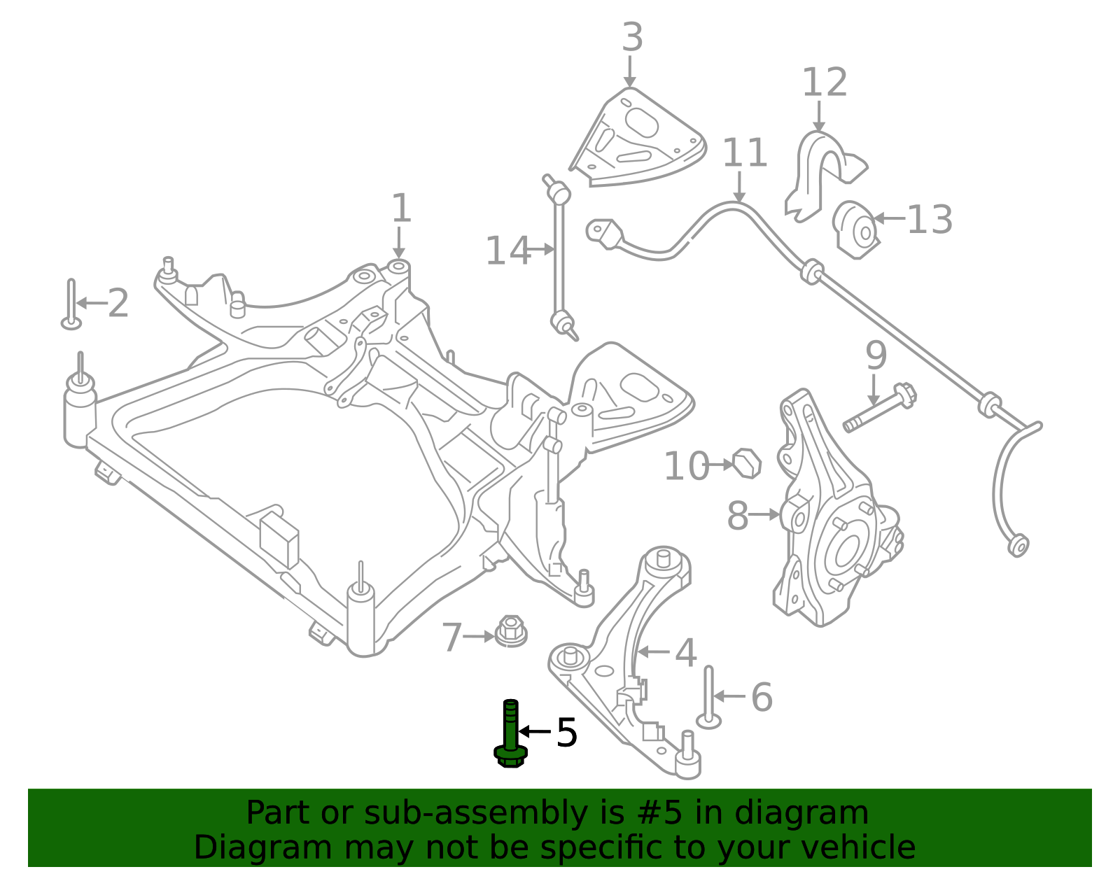 54368-JA000 - Lower Control Arm Front Bolt 2007-2025 Nissan | Ziegler ...