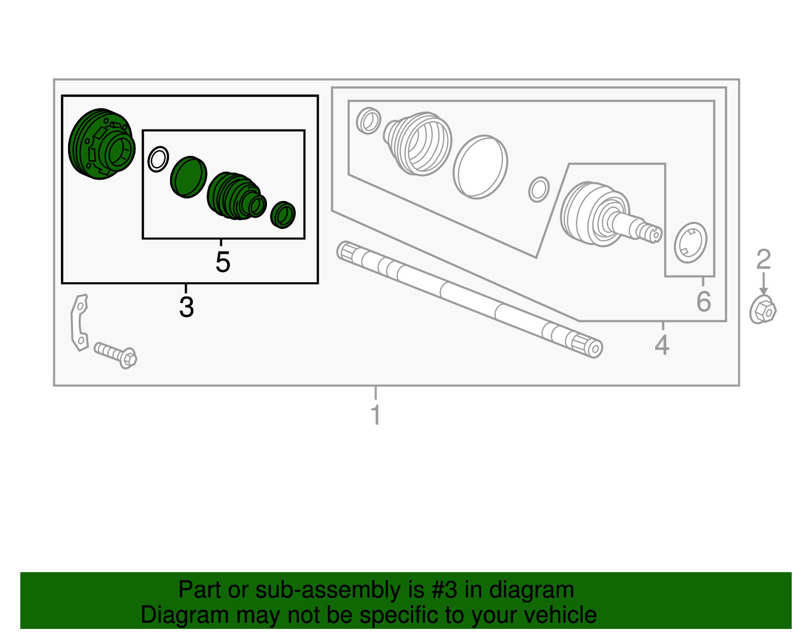 2016-2024 Chevrolet Camaro Rear Passenger Side Wheel Half-Shaft Inner ...