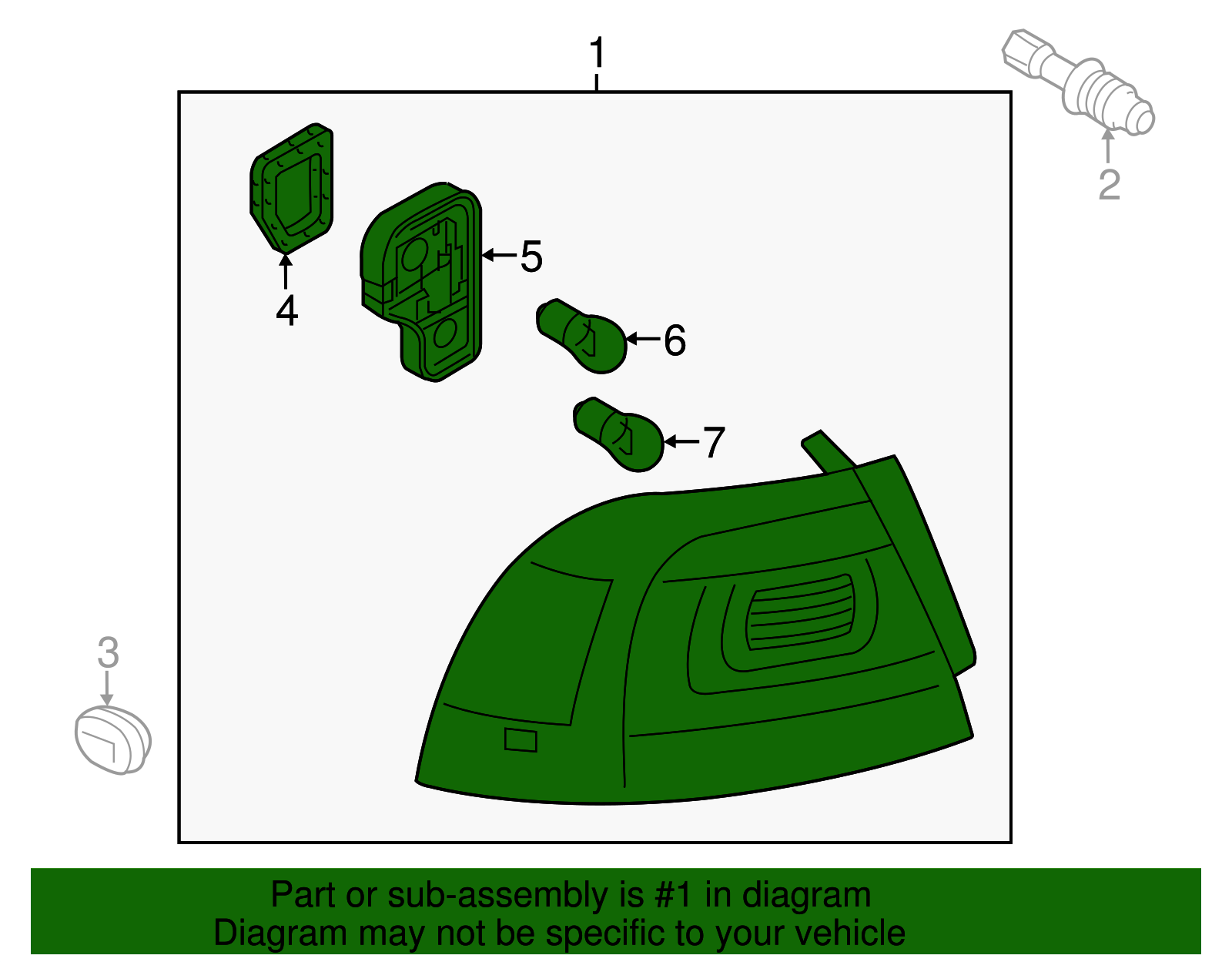 2011-2014 Volkswagen Touareg Tail Lamp Assembly 7P6-945-095-G ...