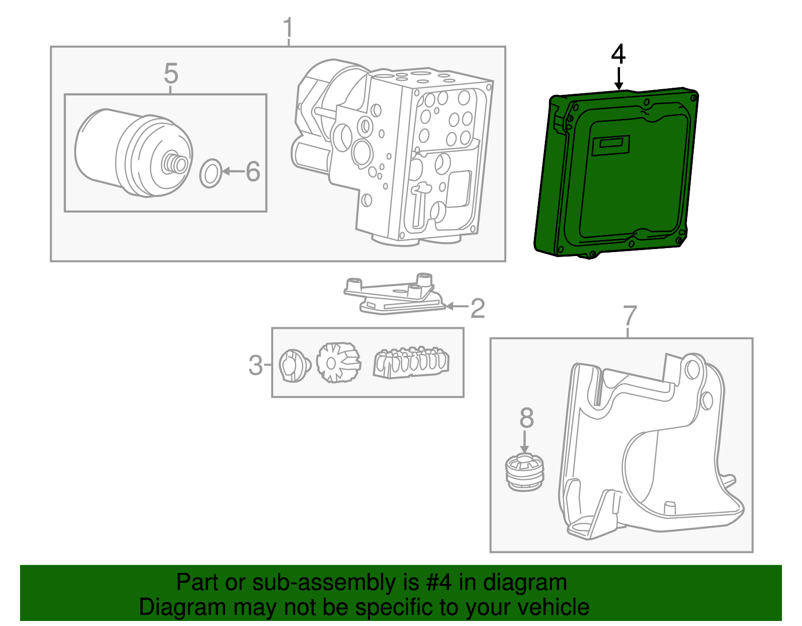 2014-2016 Cadillac ELR Electronic Brake Control Module 22952526 ...