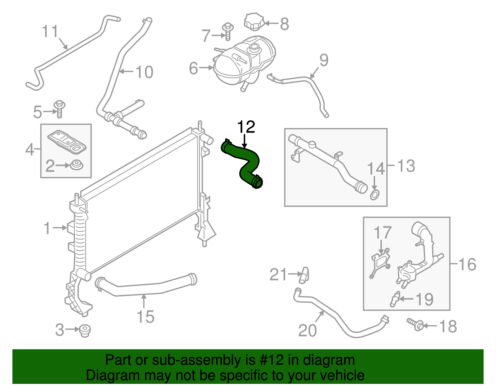 2021-2023 Ford Mustang Radiator Coolant Hose FR3Z-8260-G | Ford OEM ...