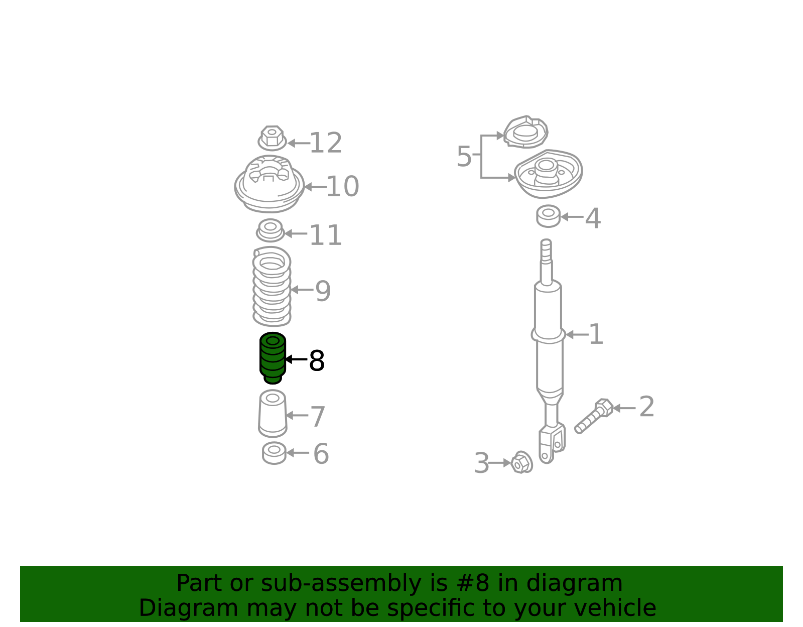 8D0-412-131-H - Suspension Strut Bumper 2001-2011 Audi | Audi OEM Parts