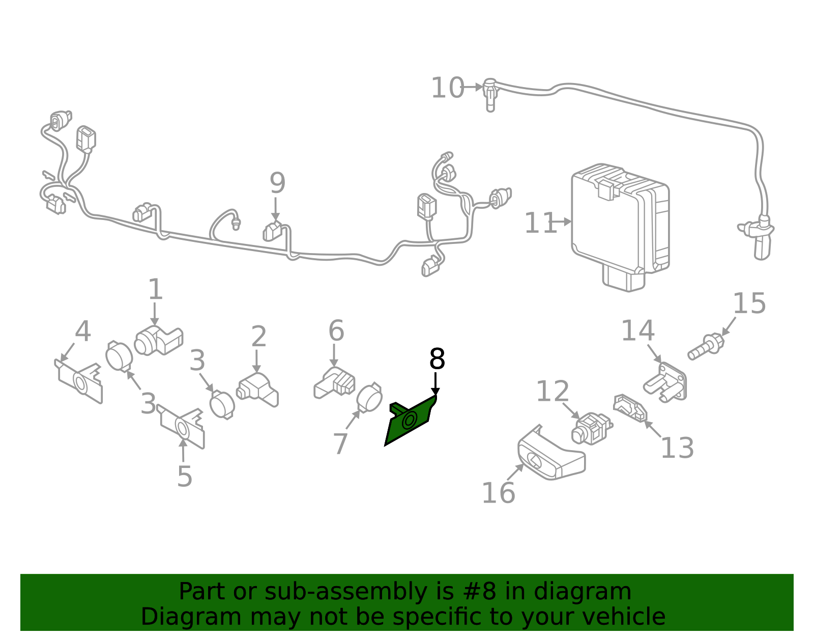3CM-919-400-GRU - Park Sensor Bracket 2020-2023 Volkswagen | Wolfsburg ...