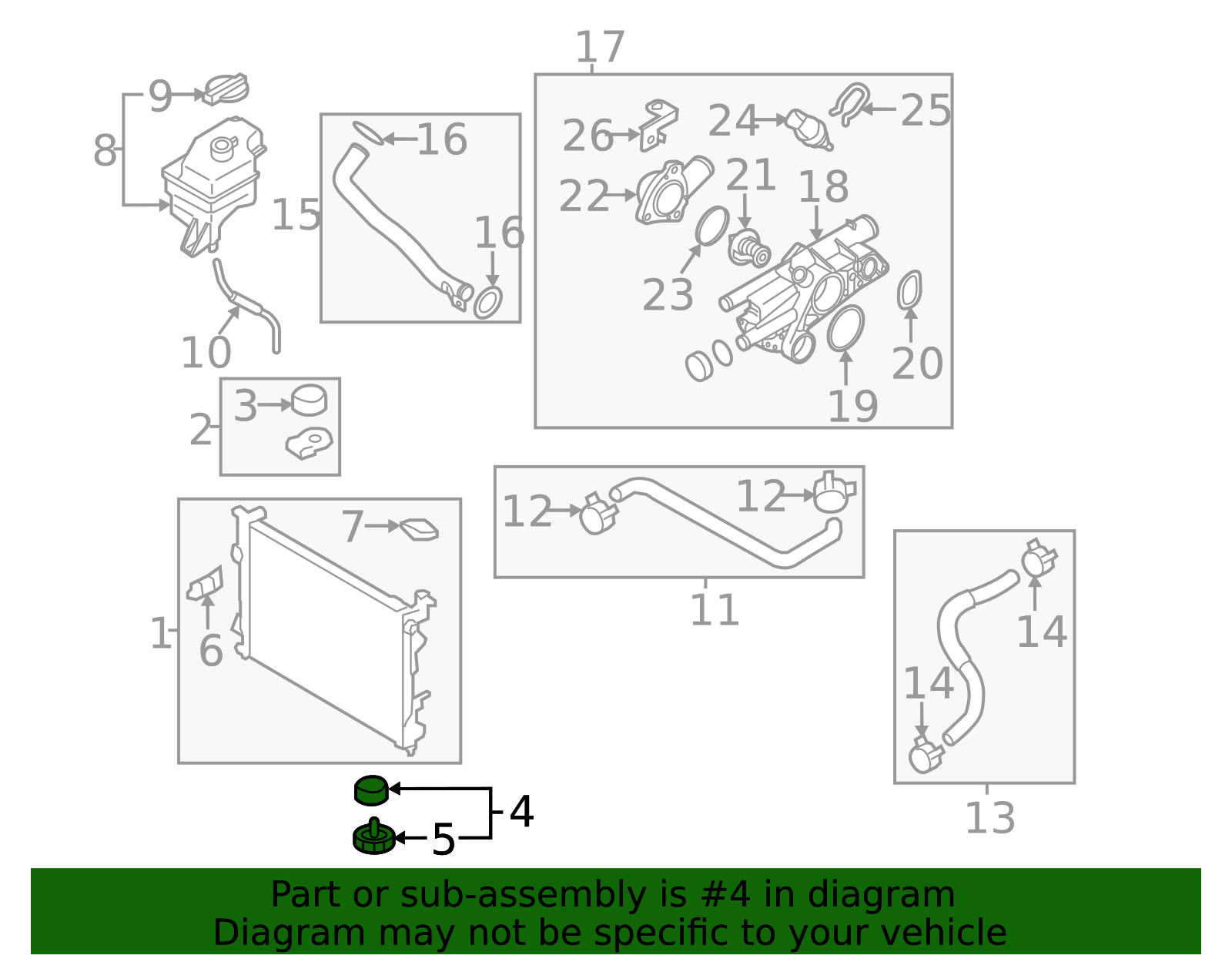 25336-3K000 - Radiator Assembly Lower Insulator 2006-2015 Kia Optima ...