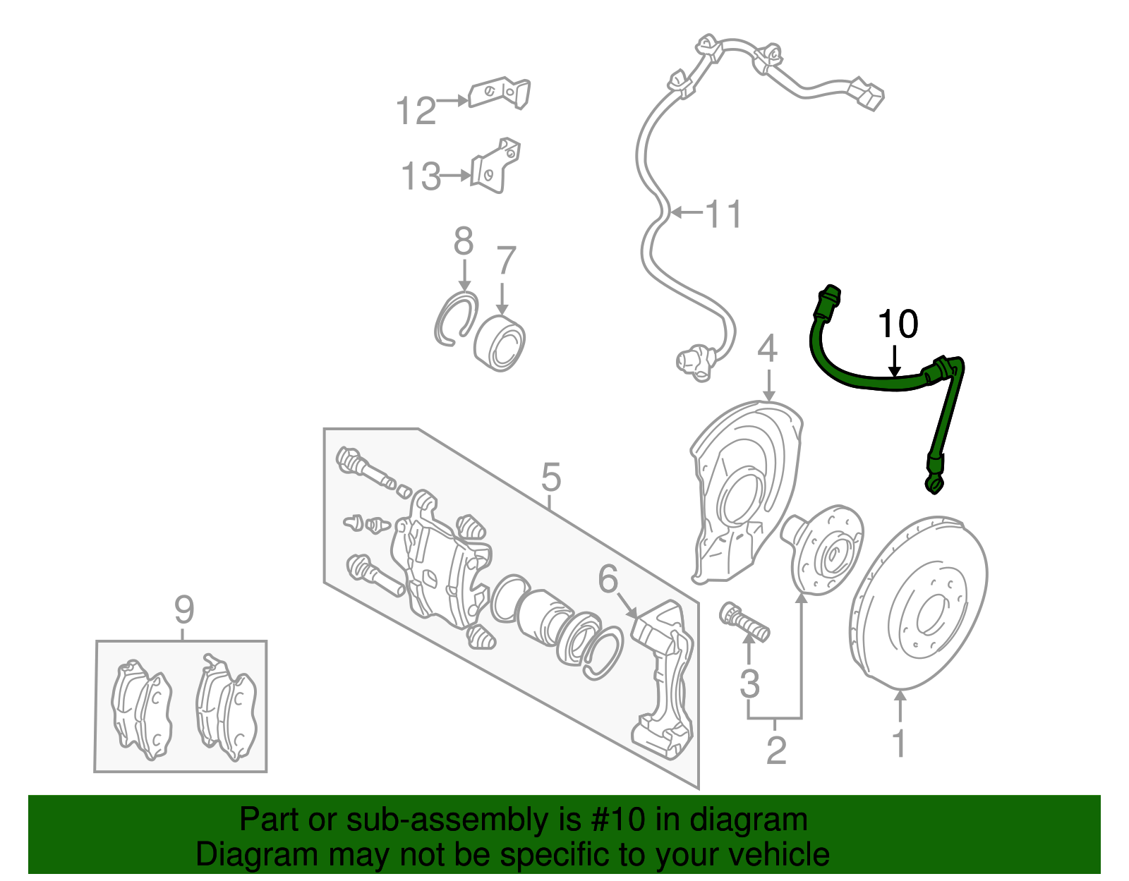 2003-2004 Mitsubishi Outlander Brake Hose MR961236 | Mitsubishi Parts ...