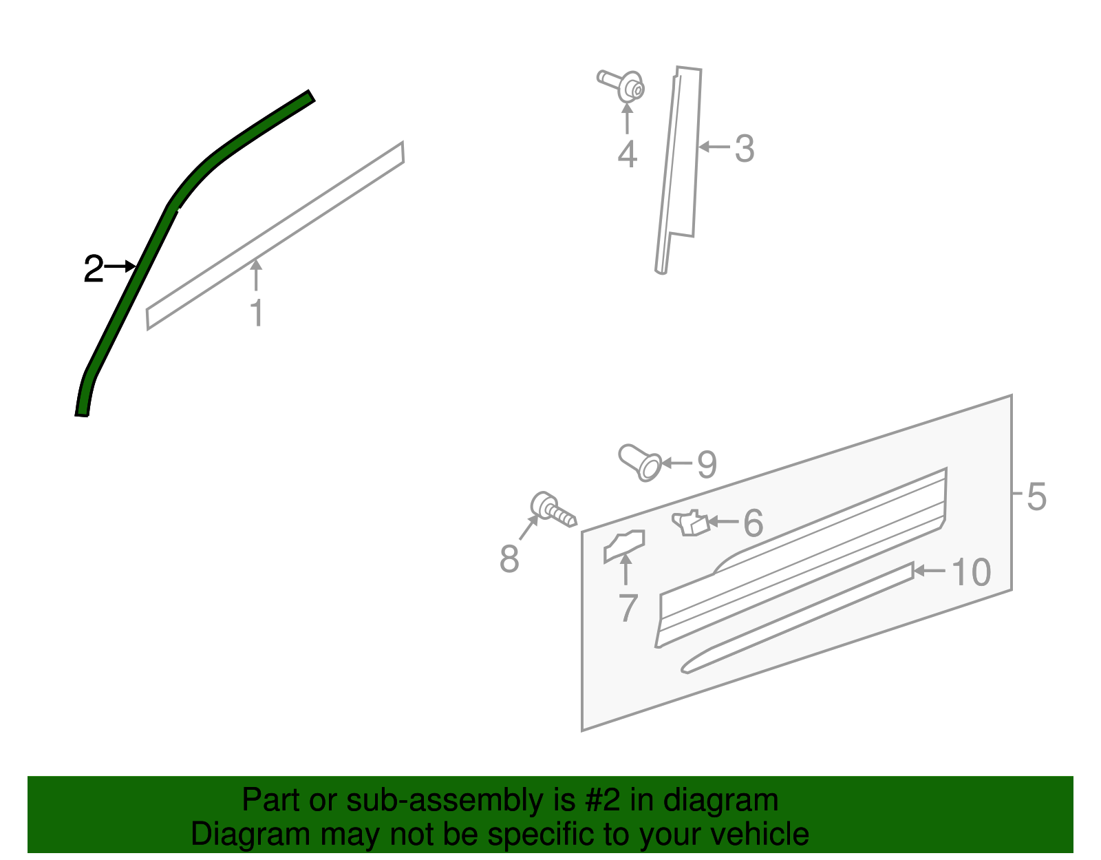 2018-2024 Volkswagen Tiguan Frame Molding 5NN-837-644-7Z7 | VW Direct Auto Parts